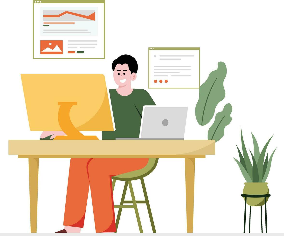 Man As Website Developer Illustration 25390807 Vector Art At Vecteezy
