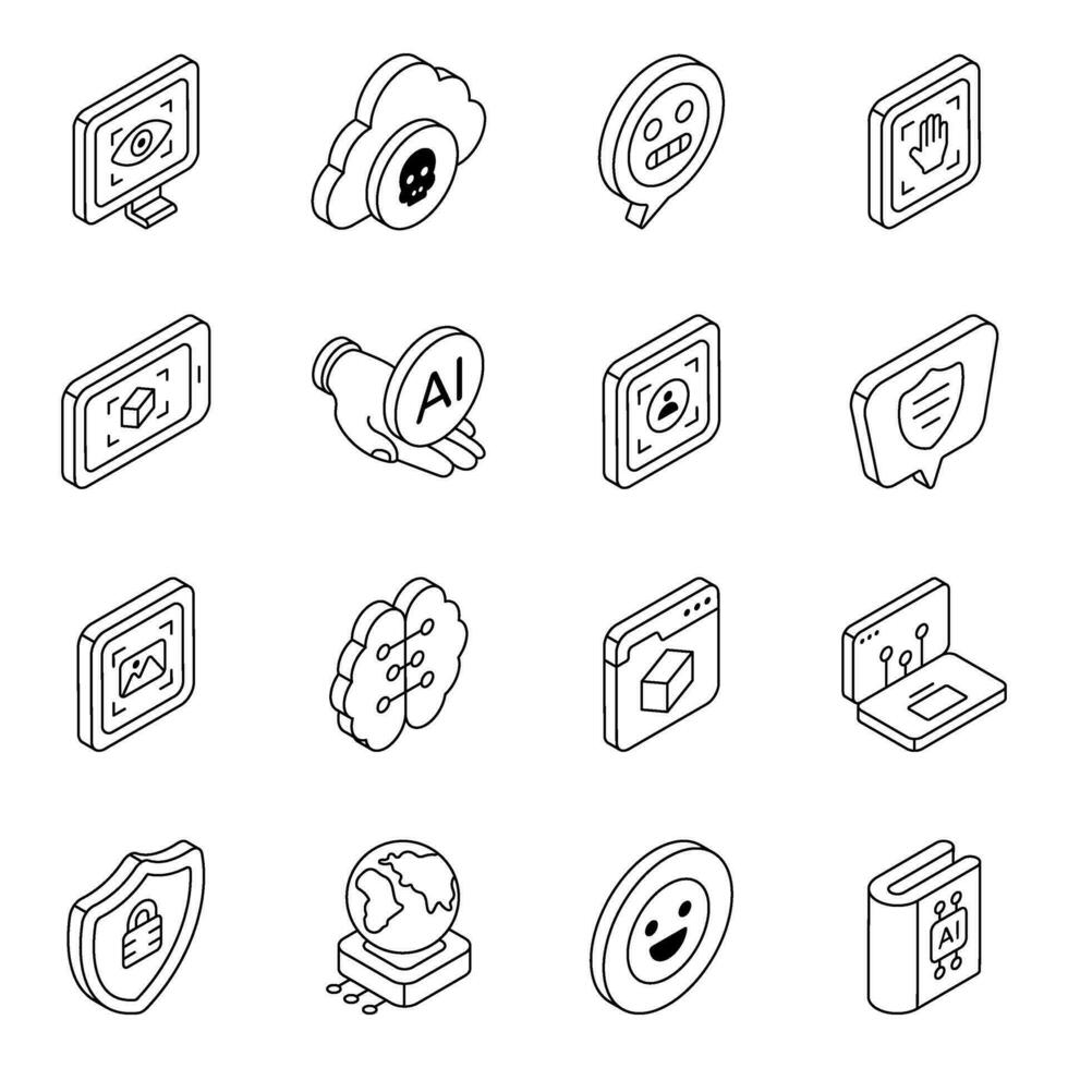 Pack of Ai Linear Icons 25392283 Vector Art at Vecteezy