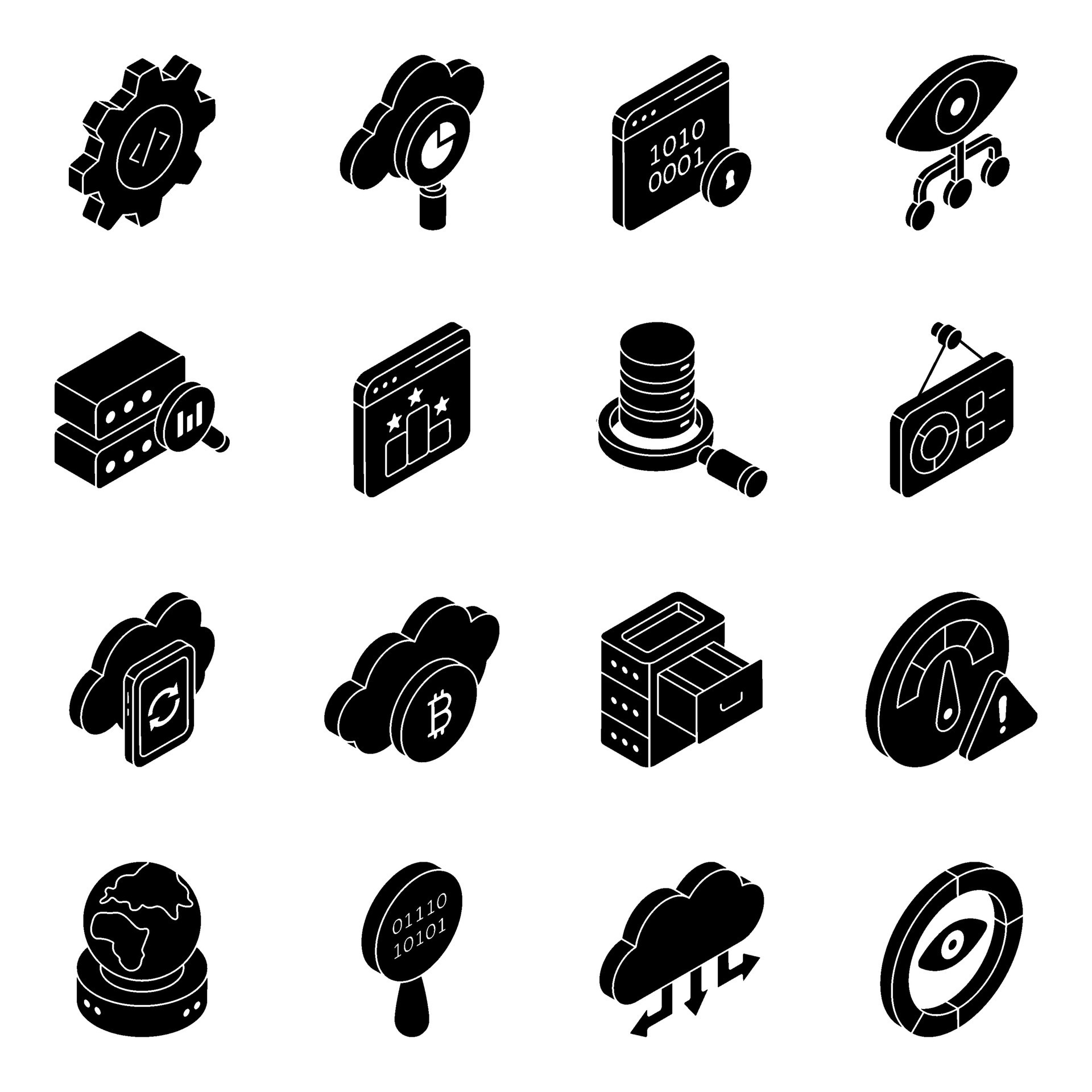 Pack of Data and Technology Solid Icons 25392301 Vector Art at Vecteezy