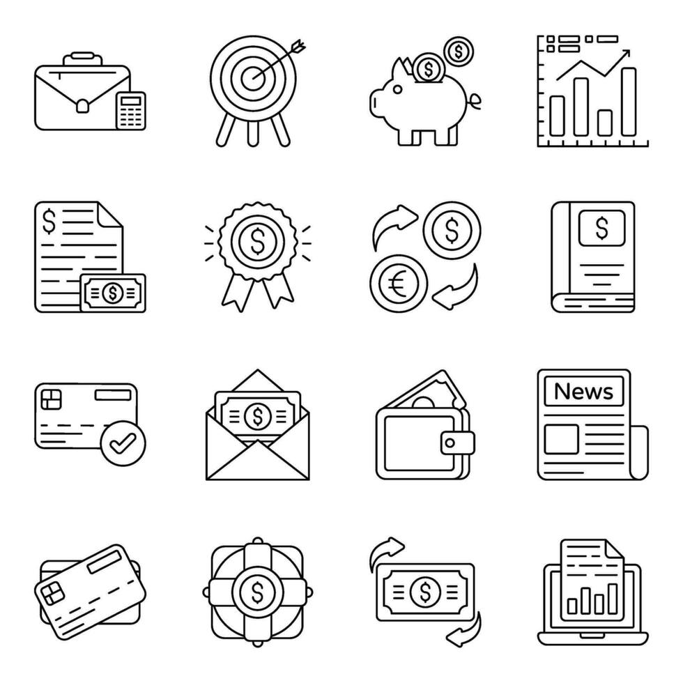 Pack of Business Linear Icons 25392318 Vector Art at Vecteezy