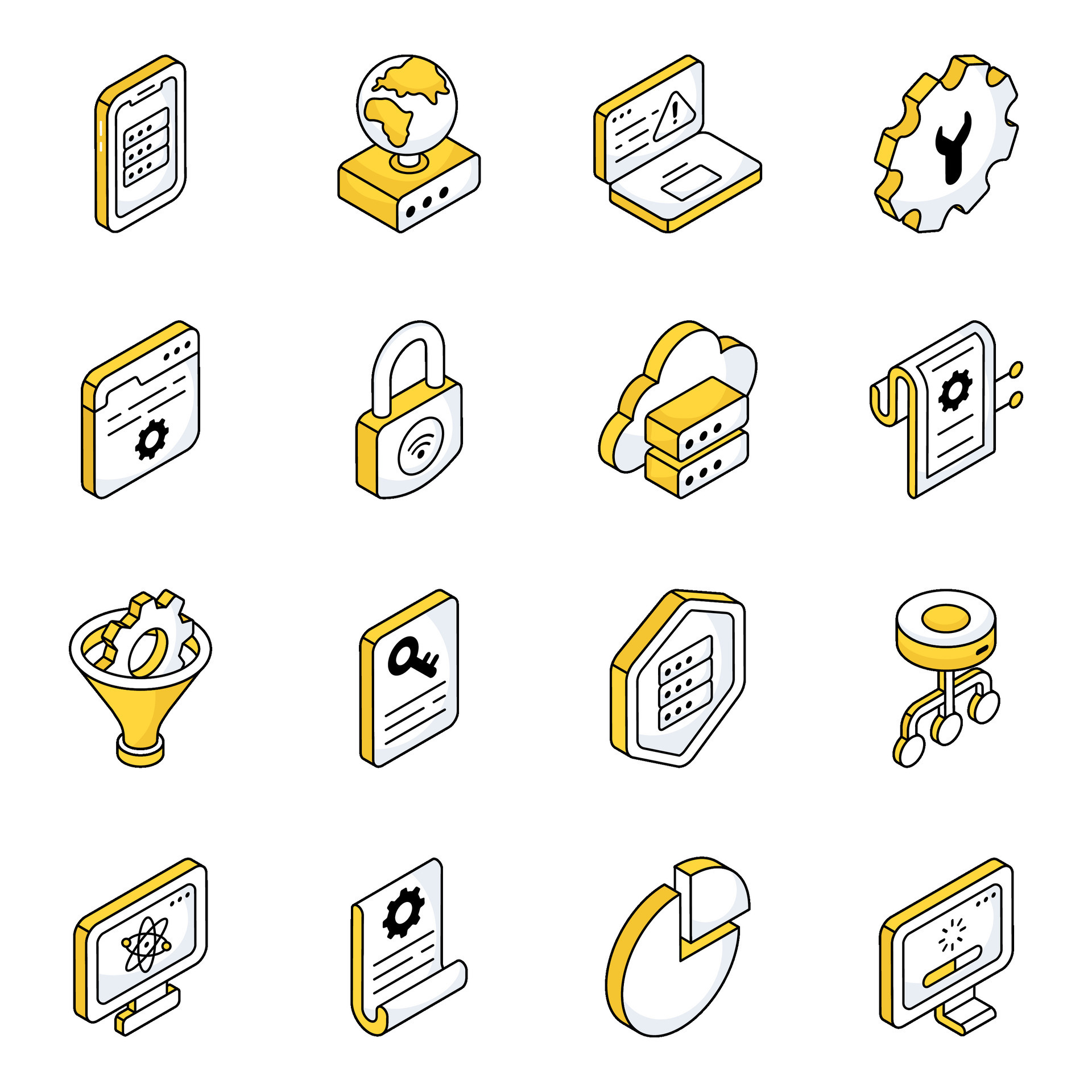 Pack of Data Flat Icons 25392336 Vector Art at Vecteezy