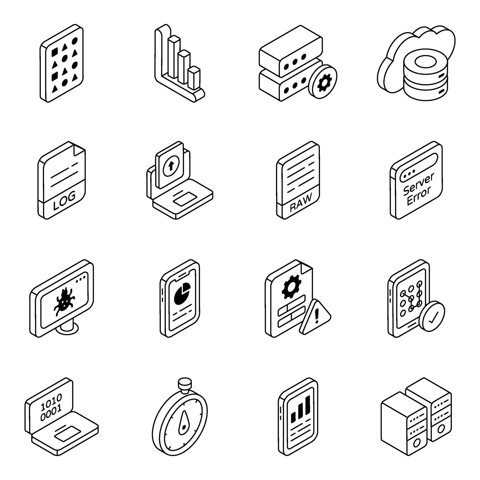 Pack of Database Linear Icons 25392387 Vector Art at Vecteezy