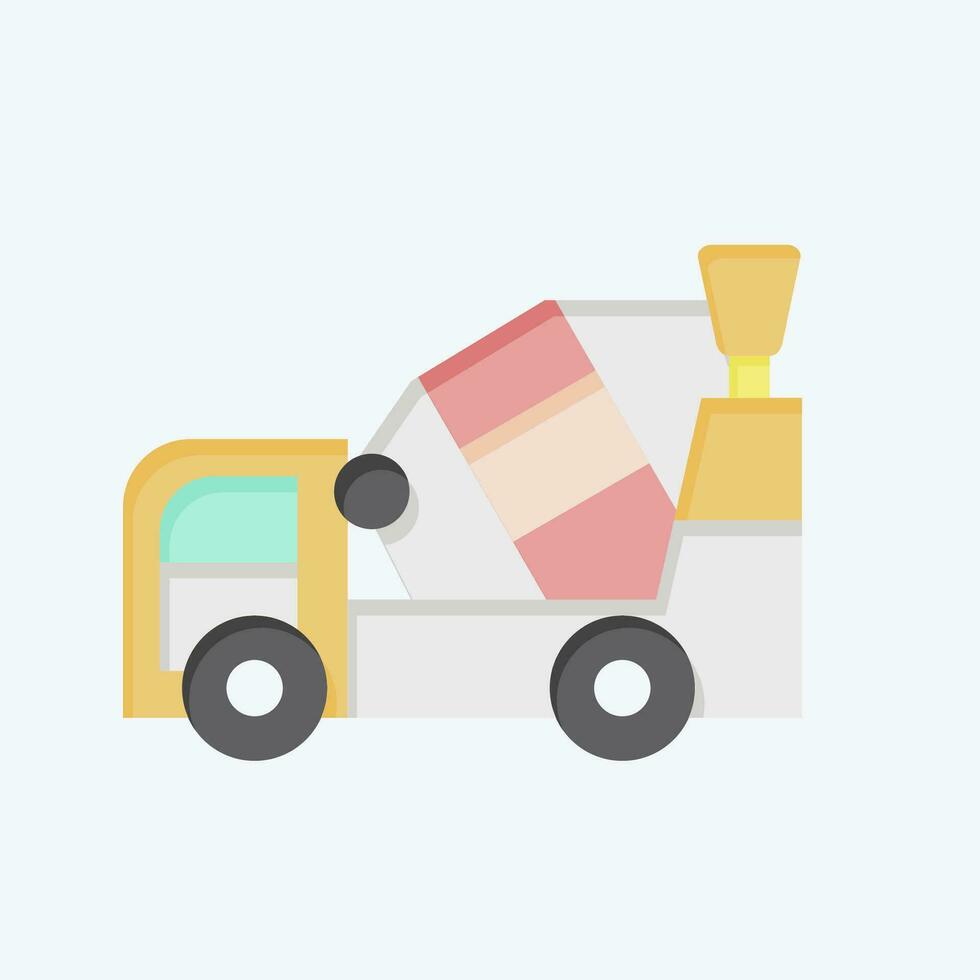 Icon Concrete Mixer. related to Construction Vehicles symbol. flat ... Icon Concrete Mixer. related to Construction Vehicles symbol. flat ...