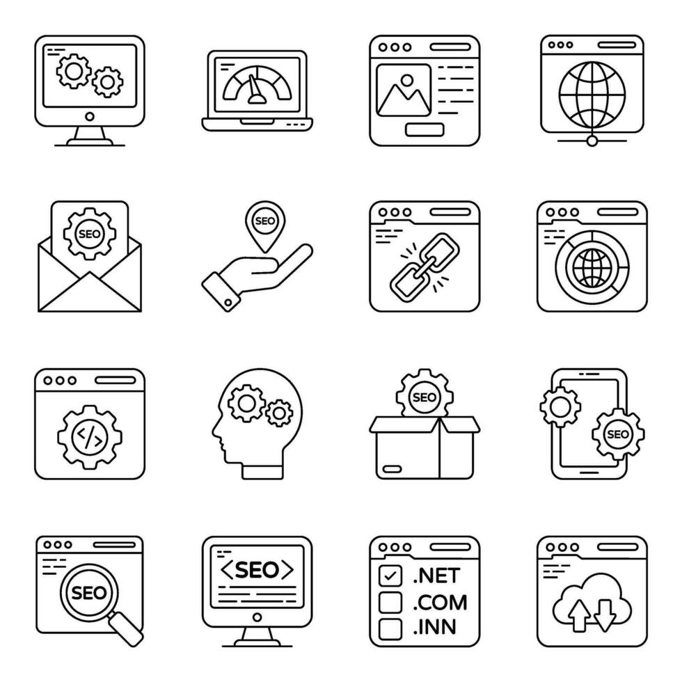 Pack of Web and Technology Line Icons 25393135 Vector Art at Vecteezy