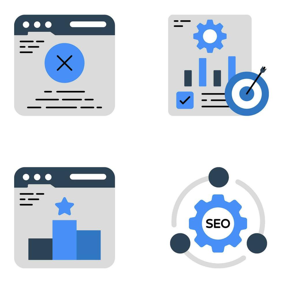 Pack of Seo and Website Flat Icons 25393168 Vector Art at Vecteezy