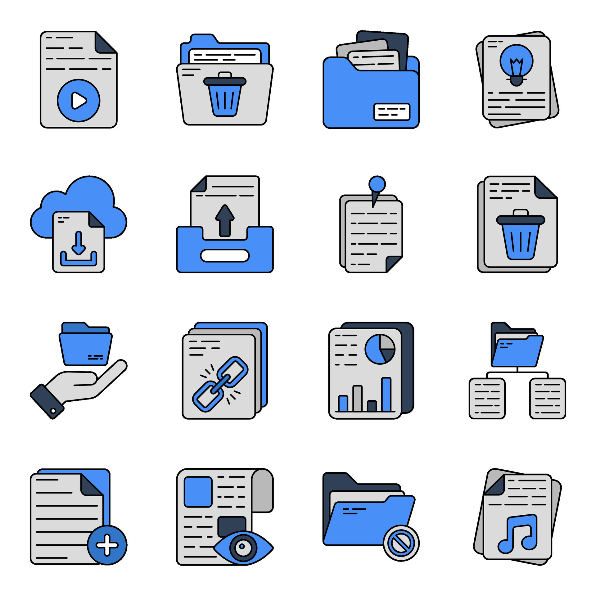 Pack of Files and Folders Flat Icons 25394118 Vector Art at Vecteezy