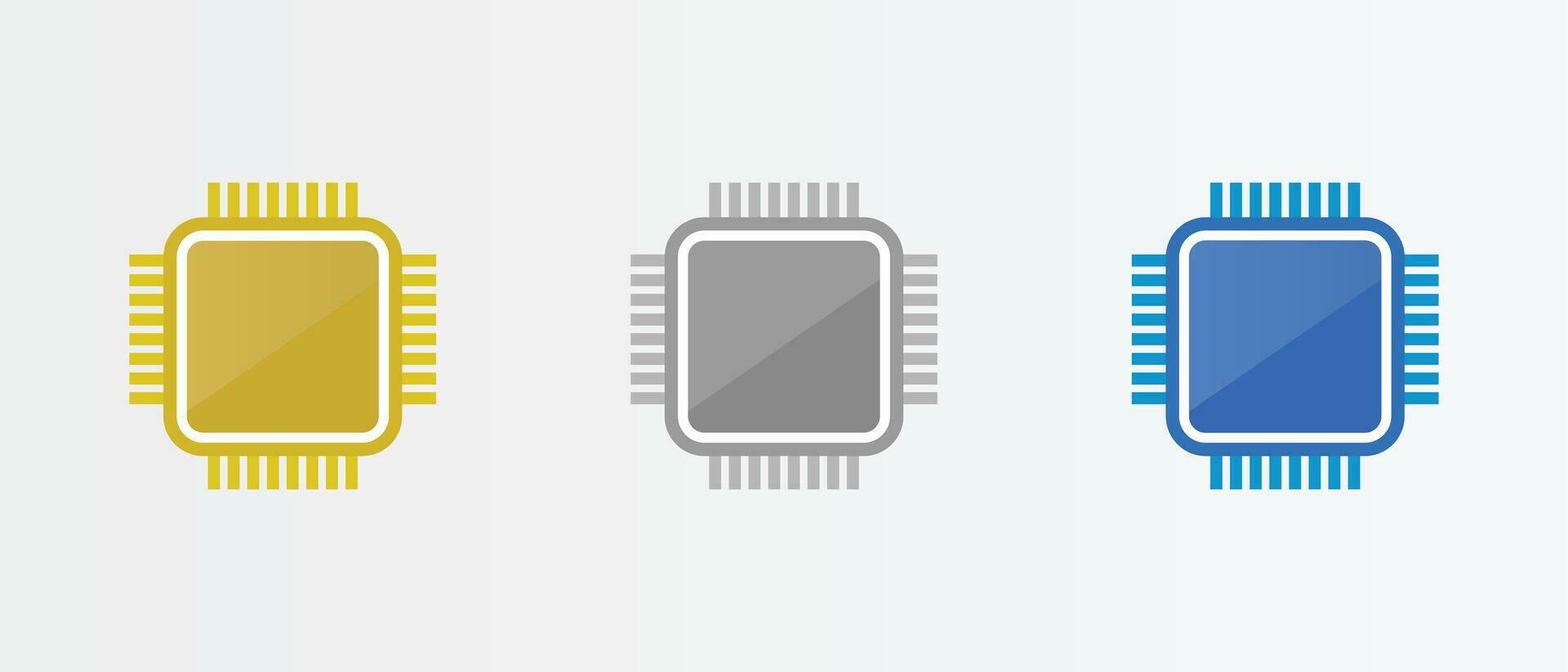 Circuit board or electronic motherboard set 3 in 1. Vector high-tech ...