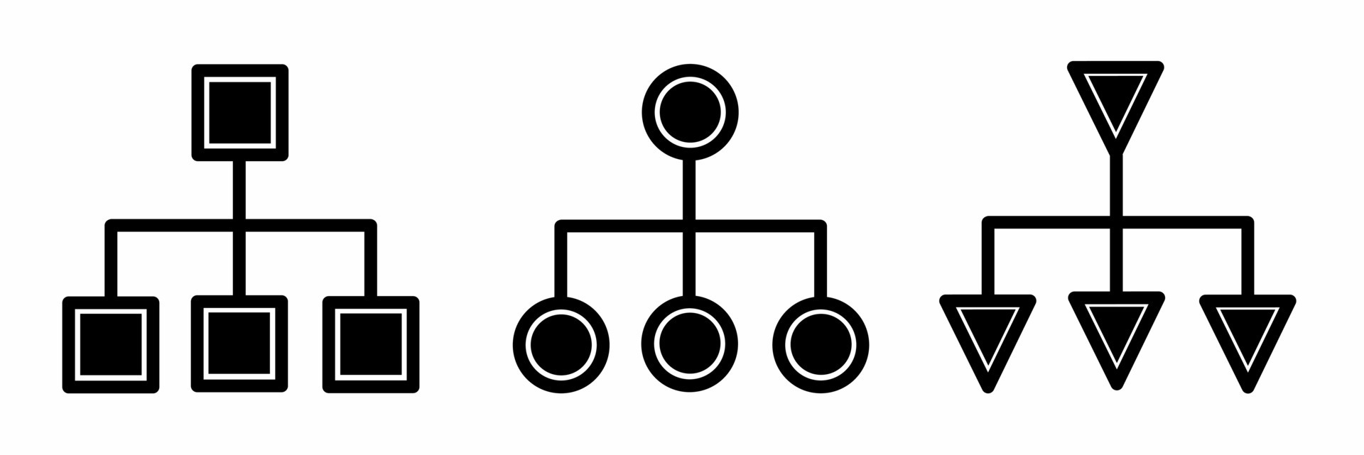 Flow Chart Icon Set Flow Chart Black And White Illustration Stock 1443