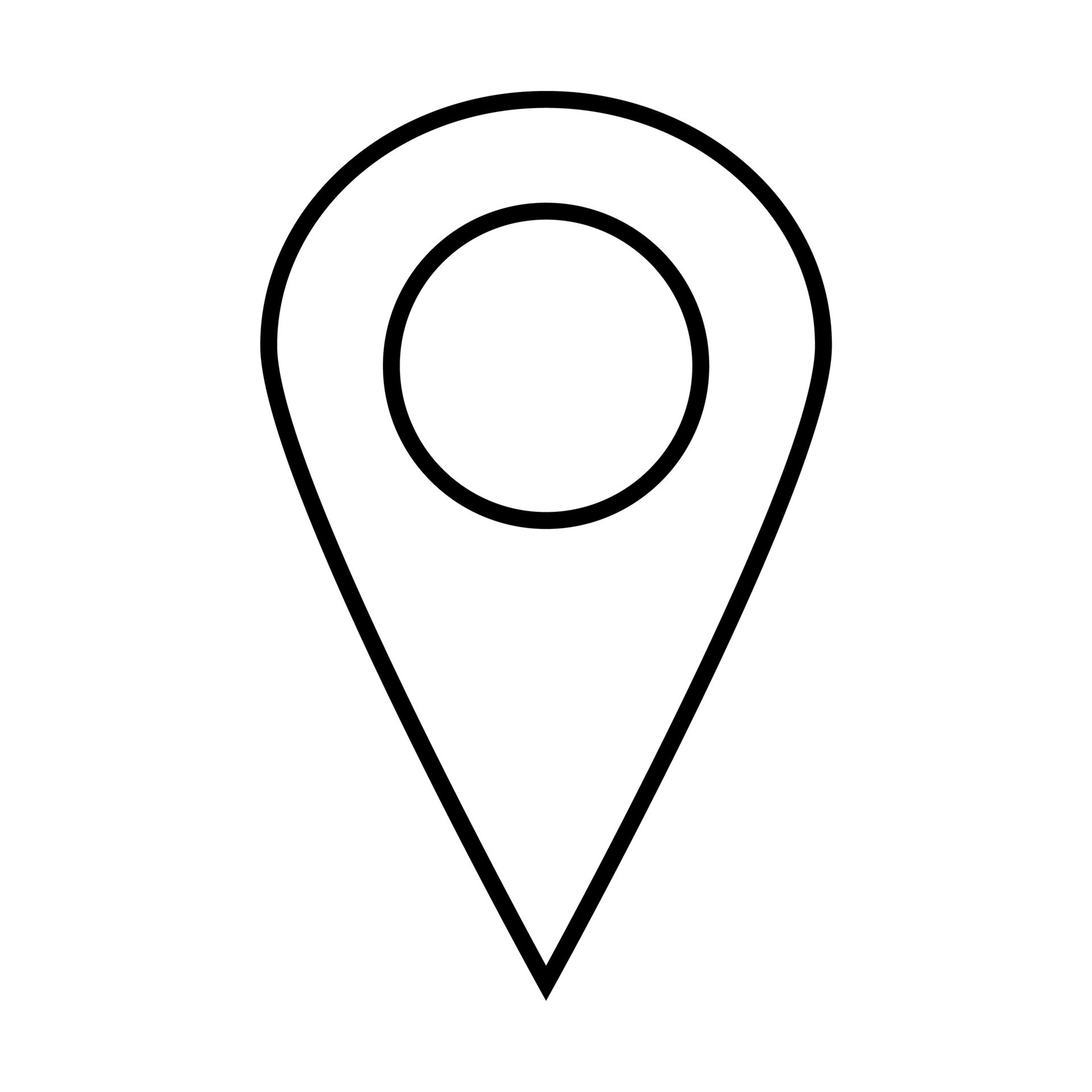 Thin Line Pin Point Gps Location Symbol Map Pointer Flat Design Style