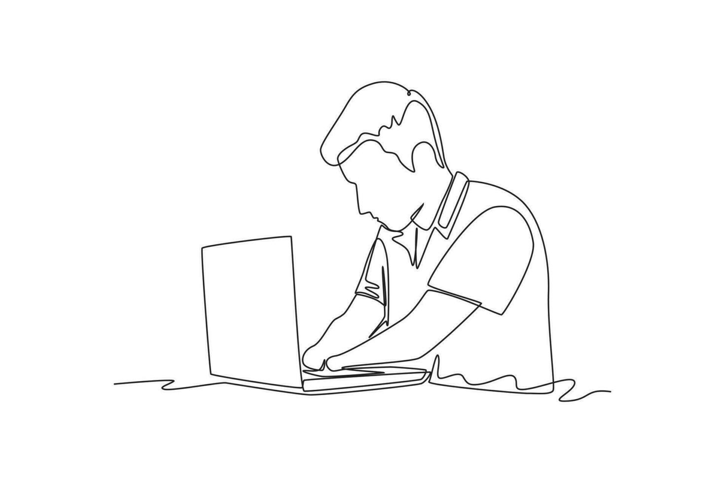 Single one line drawing Disabled person concept working in workplace ...