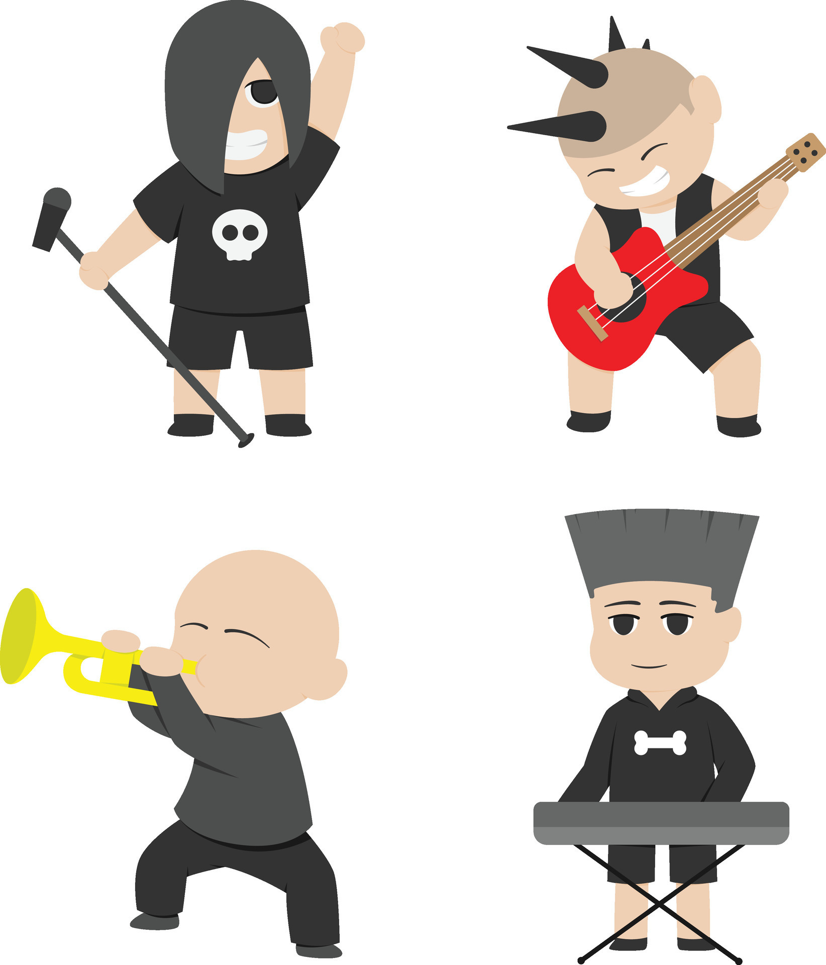cute rock band member set illustration 25401301 Vector Art at Vecteezy