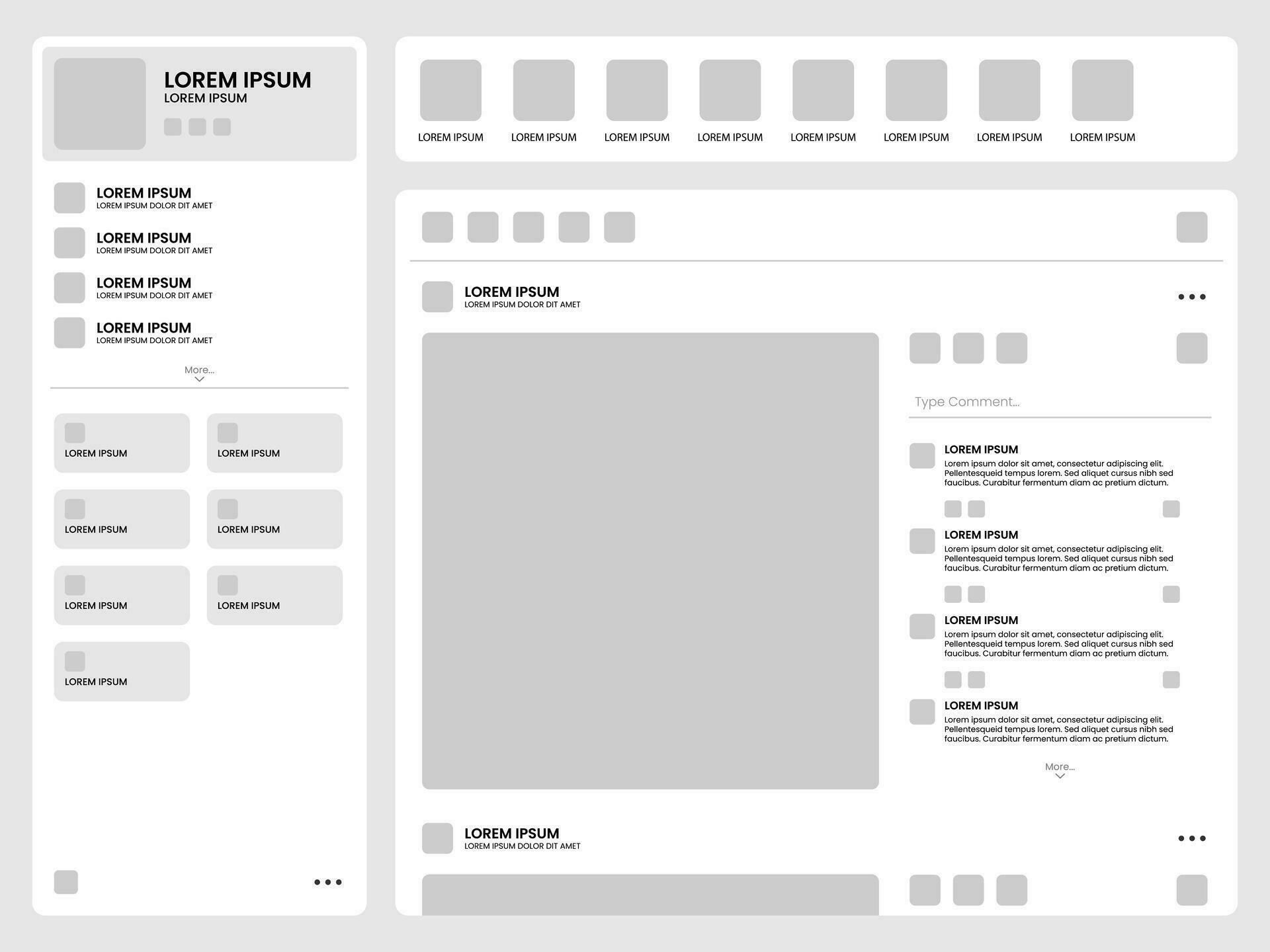 ui layout design for website 25401346 Vector Art at Vecteezy