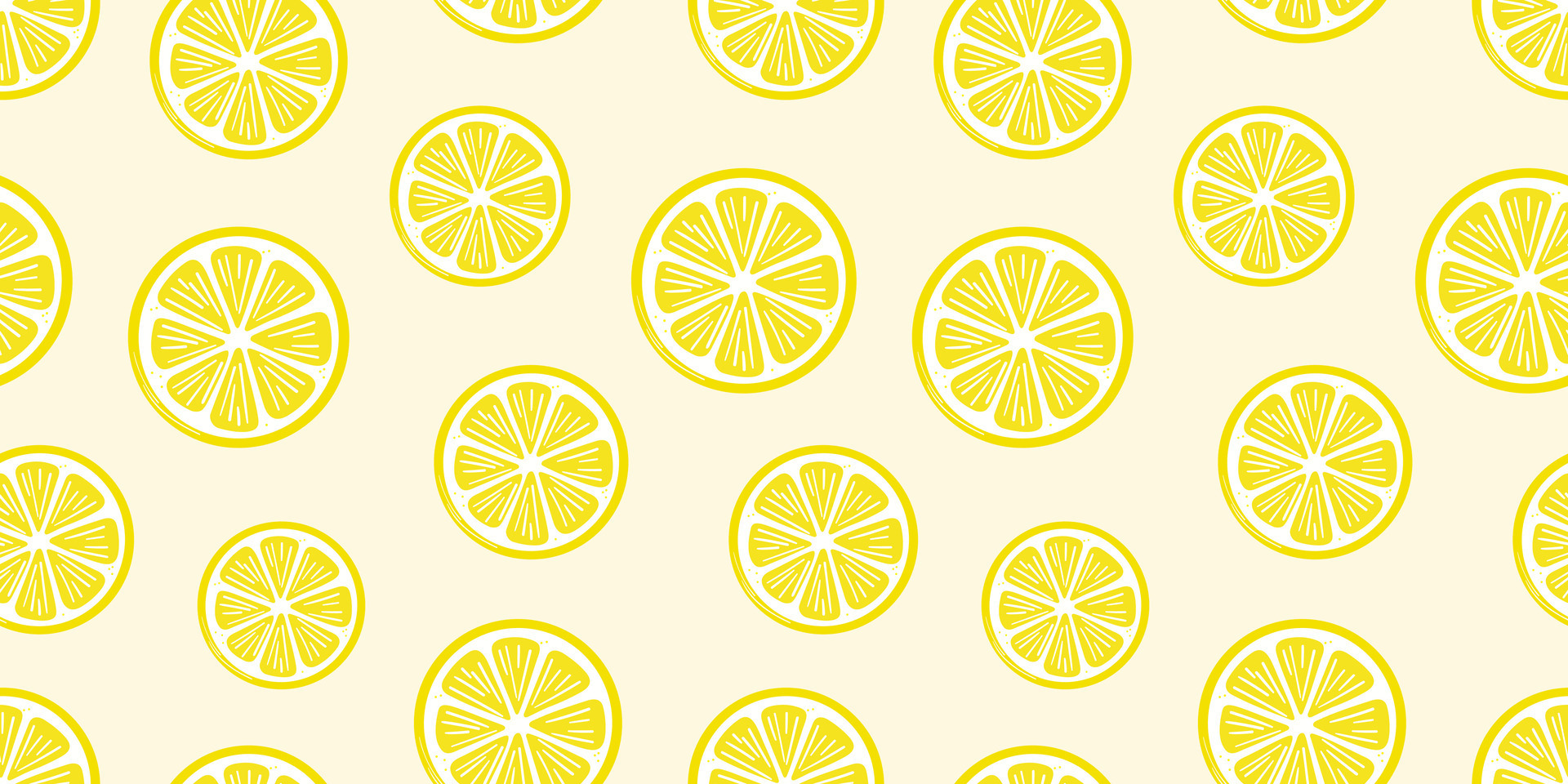 Lemon slice vector wallpaper, seamless repeat pattern background with citrus fruit slices ...