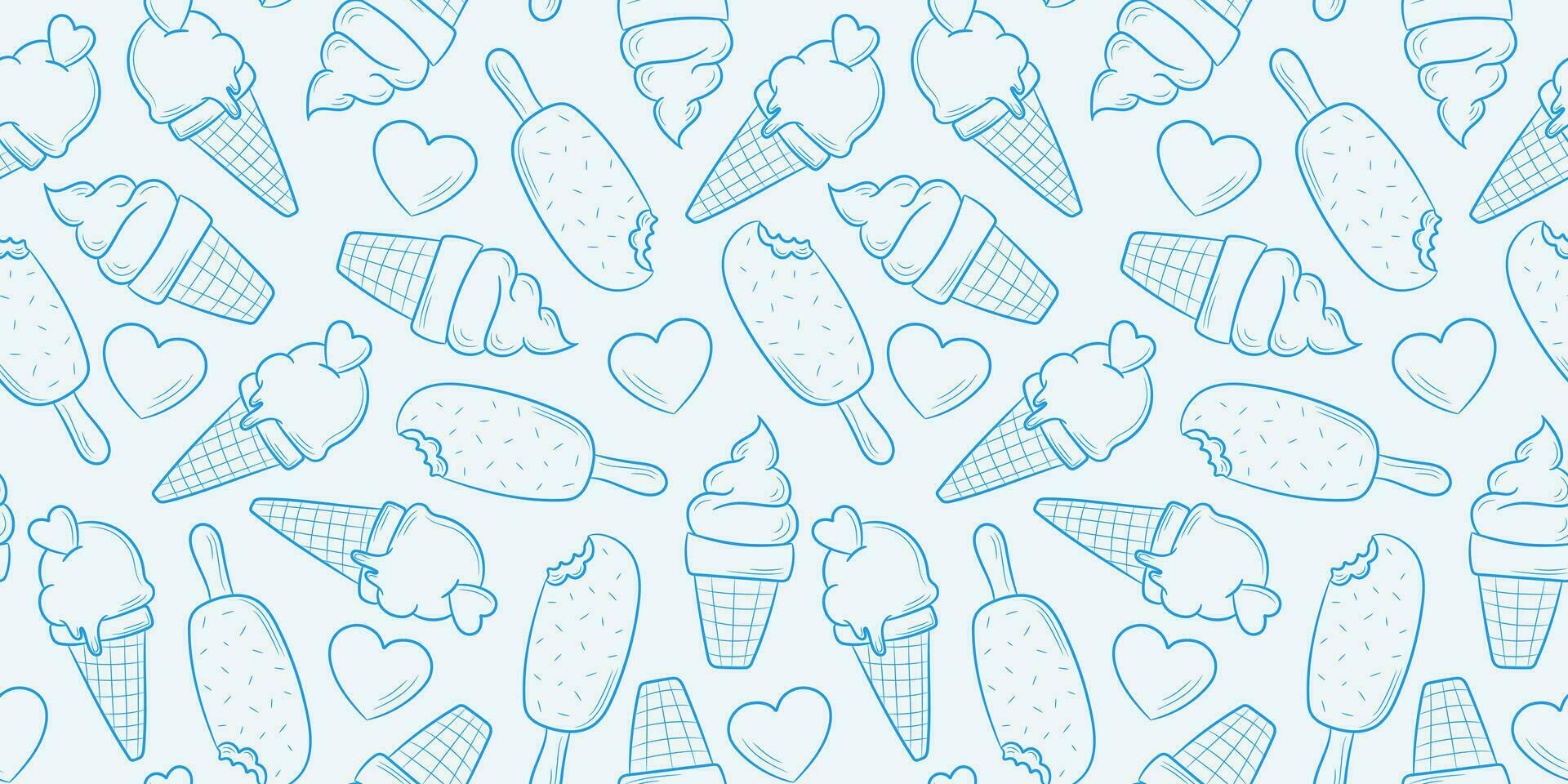 Blue ice cream vector pattern background, seamless repeating wallpaper ...