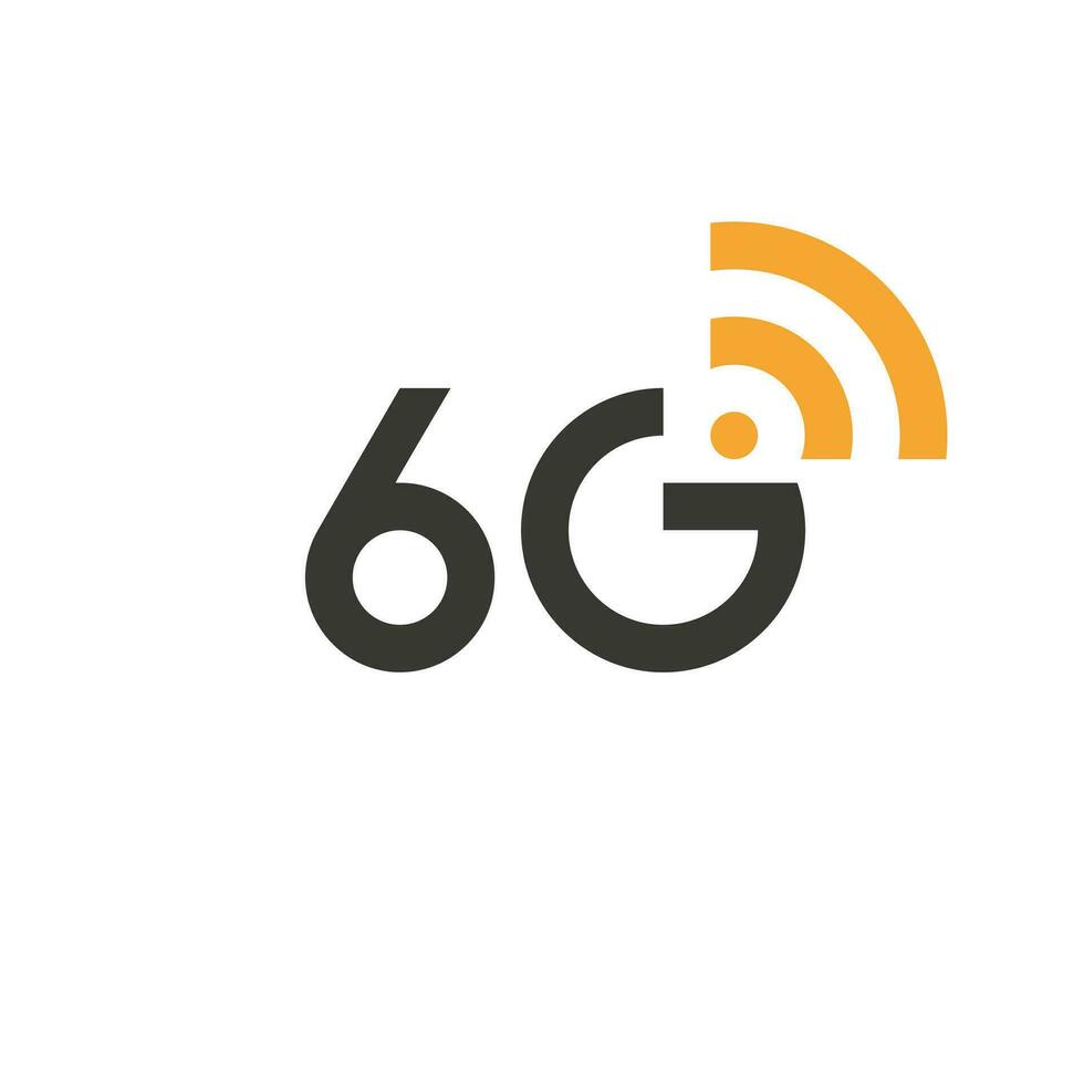 6G logo on white background, Flat design 6G symbol and 6G icon, network technology icon. vector ...
