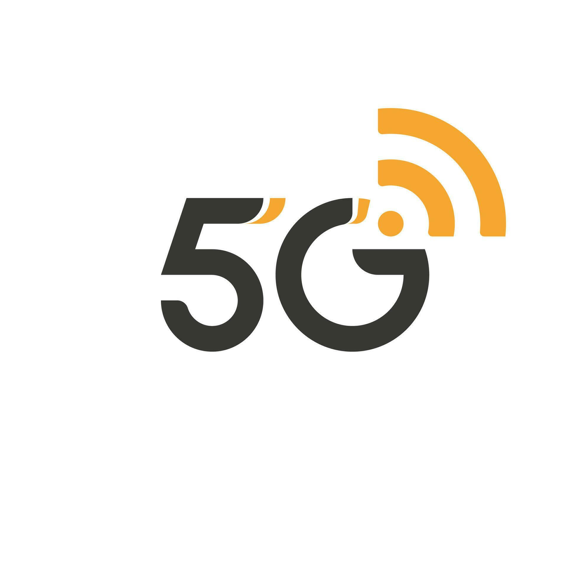 5G logo on white background, Flat design 5G symbol and 5G icon, network technology icon. vector ...