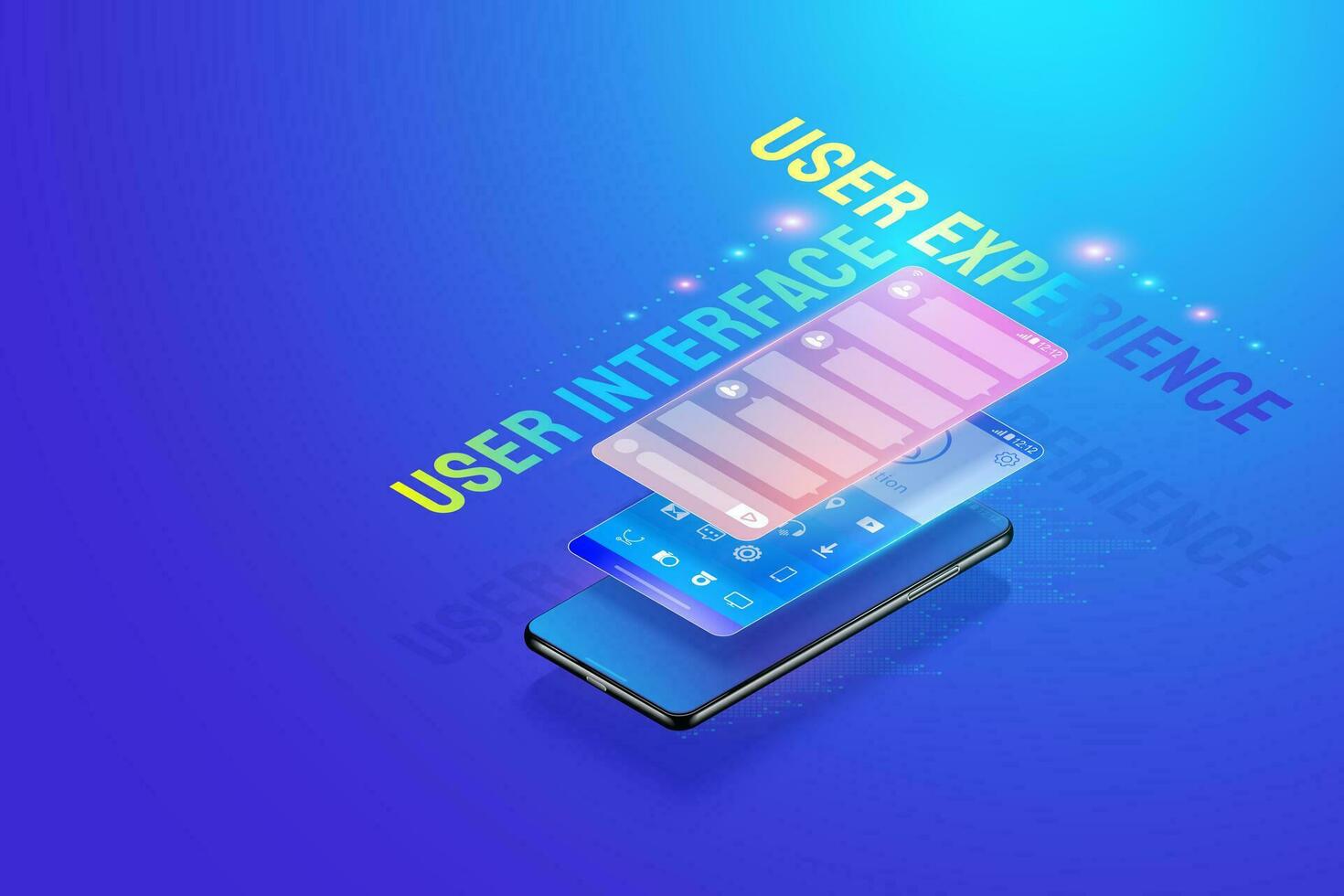 3d Isometric Mobile App Ui Ux Design Illustration Creating And Design User Interface User