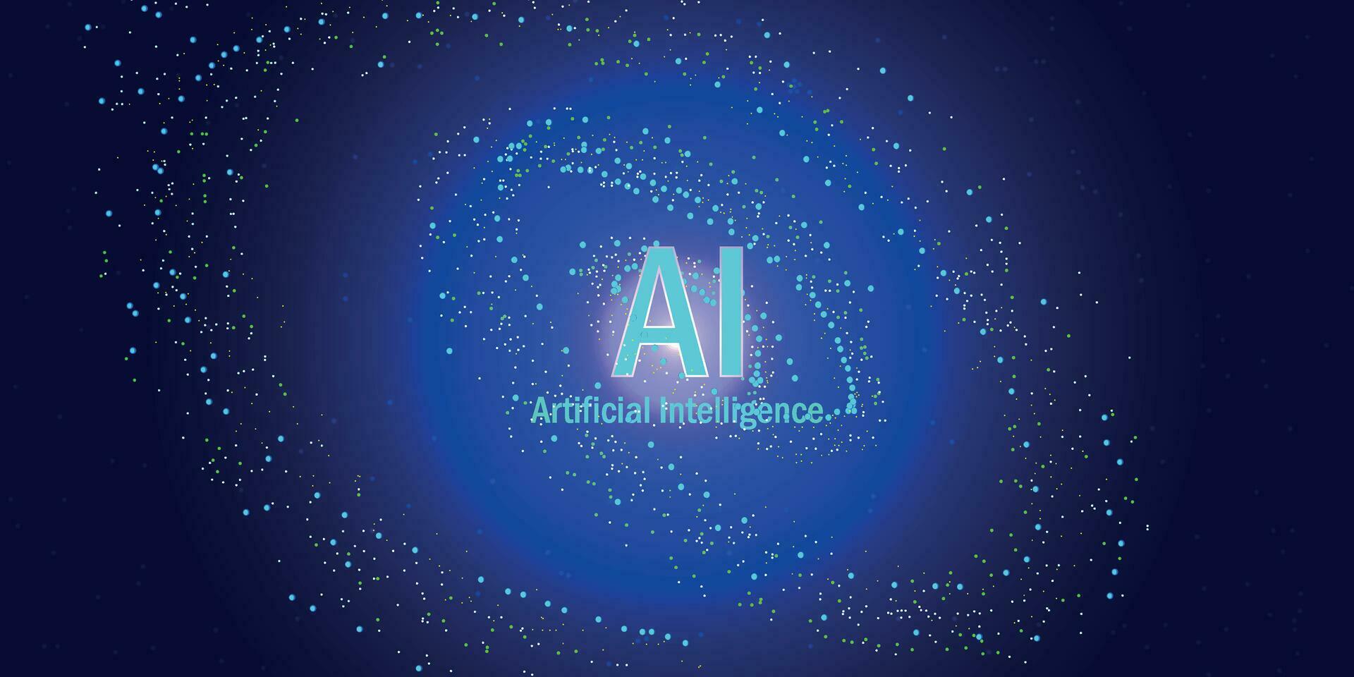 AI landing page design with artificial intelligence, high-tech blockchain set, neural network ...
