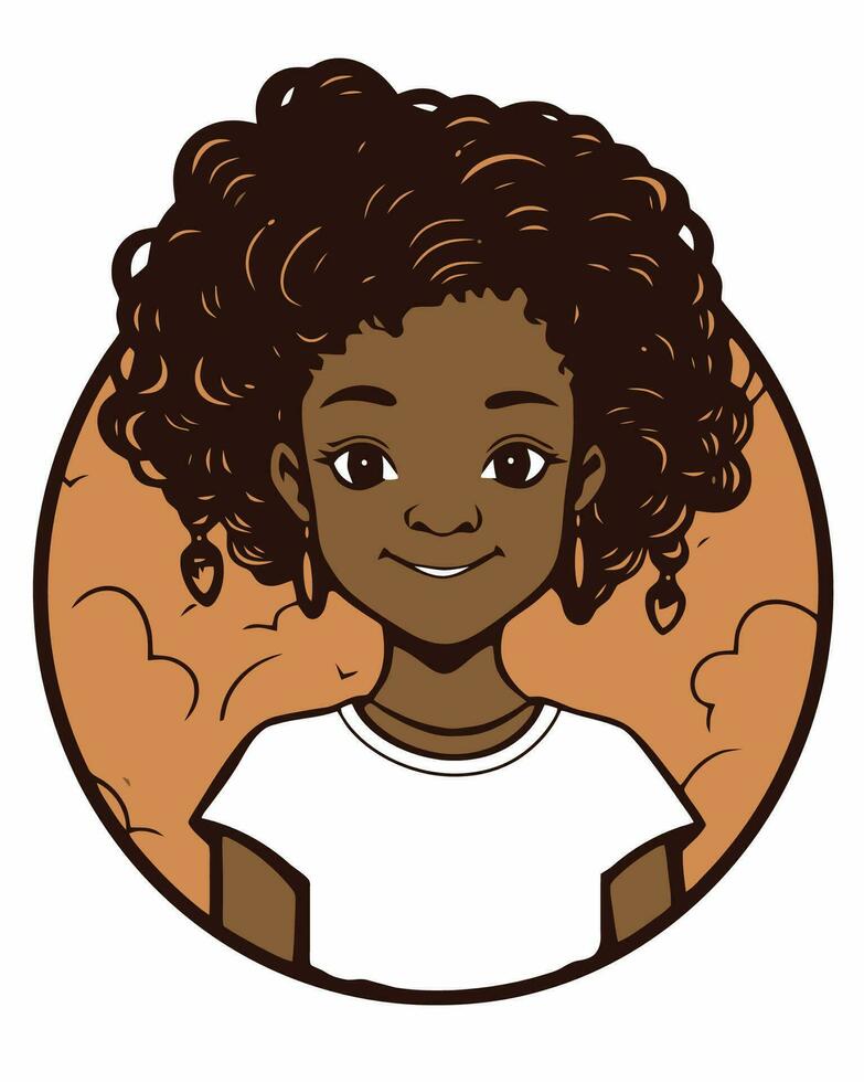 Curly Haired Black Girl 25407999 Vector Art At Vecteezy