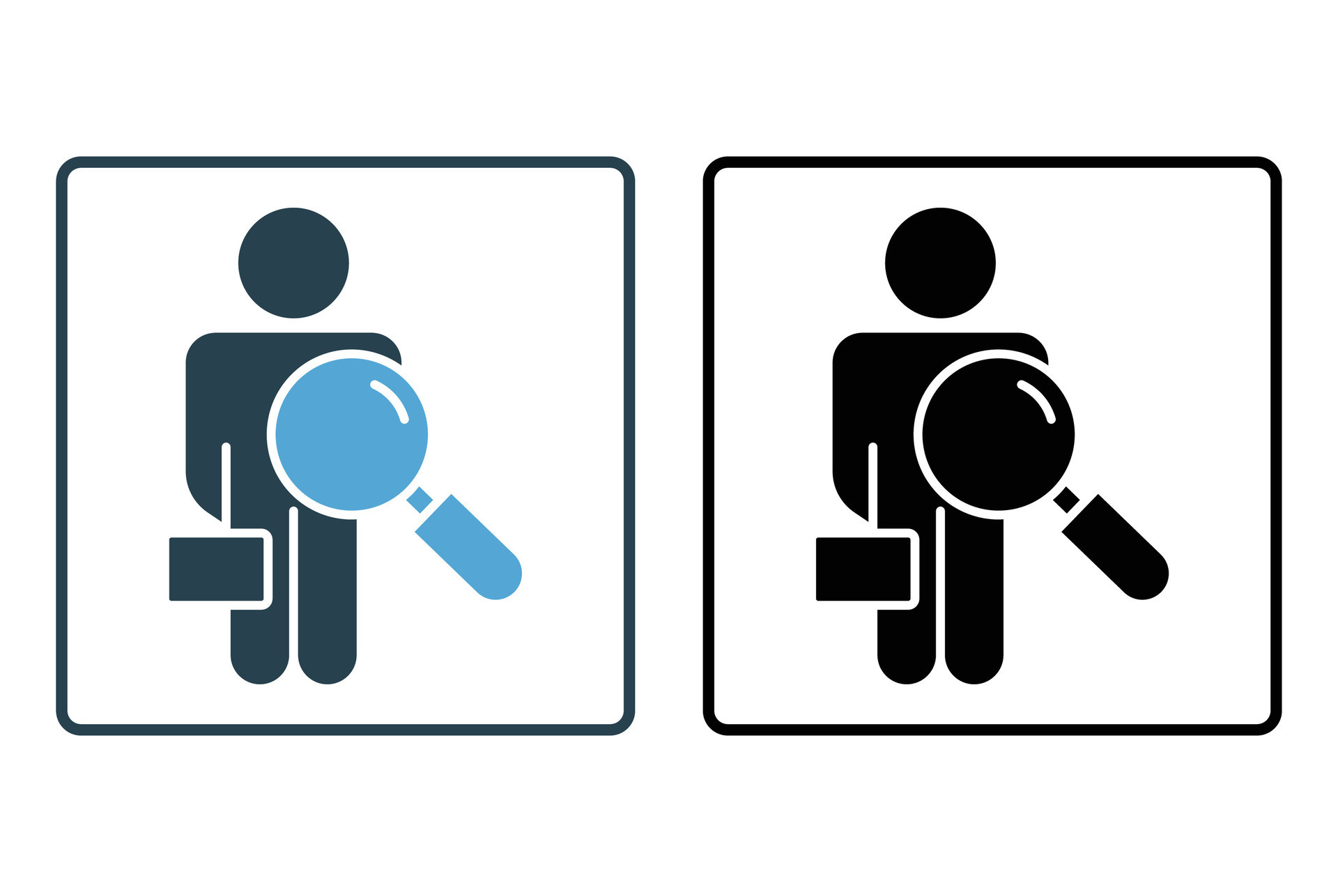 Find employee icon. Magnifying glass with man. Solid icon style design ... Find employee icon. Magnifying glass with man. Solid icon style design ...