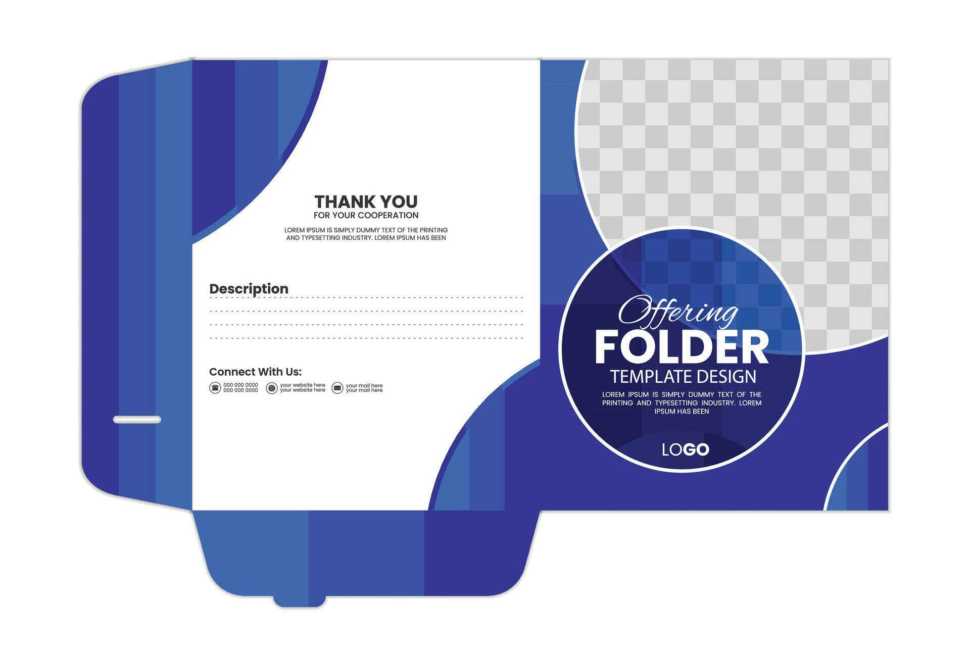 Presentation folder template design, Folder design 25409291 Vector Art ...