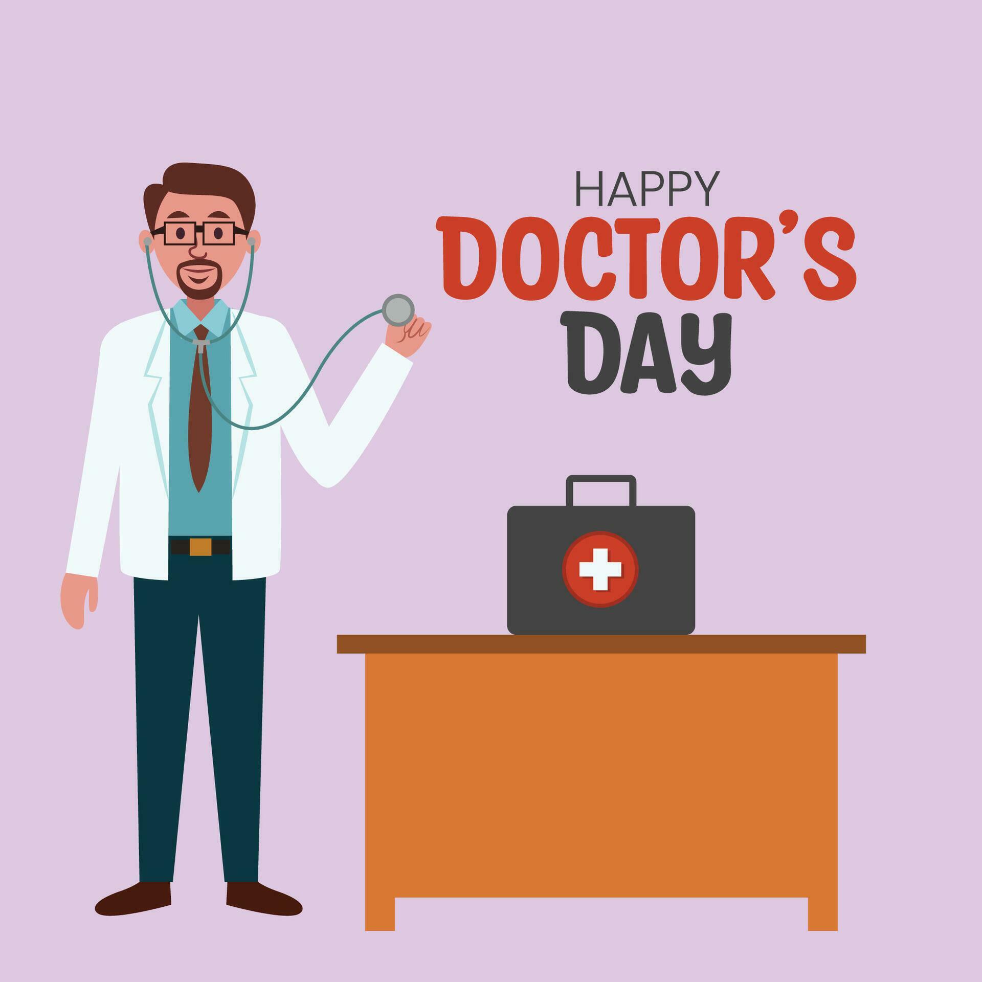 Happy Doctors Day Vector Illustration 25409364 Vector Art At Vecteezy