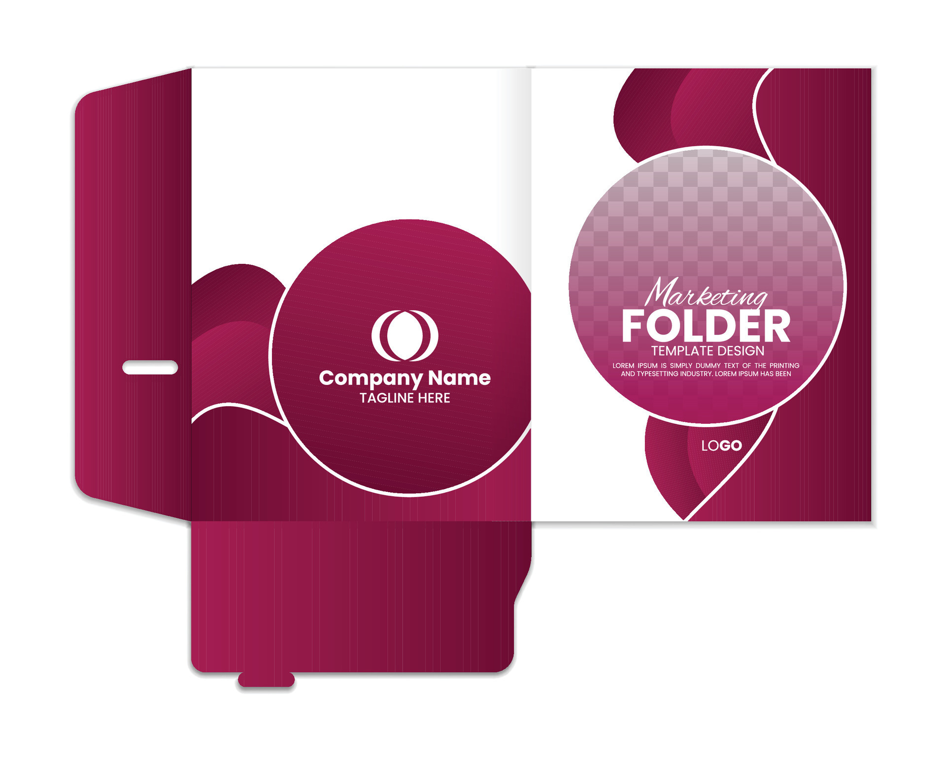 Presentation folder template design, Folder design 25409922 Vector Art ...