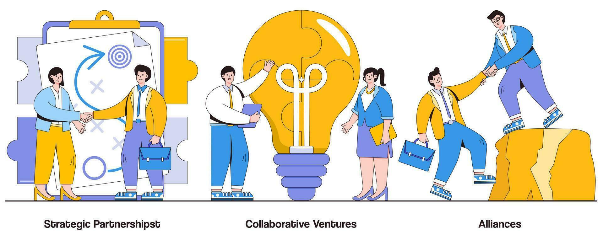 Estratégico Asociaciones Colaborativo Empresas Alianzas Concepto Con