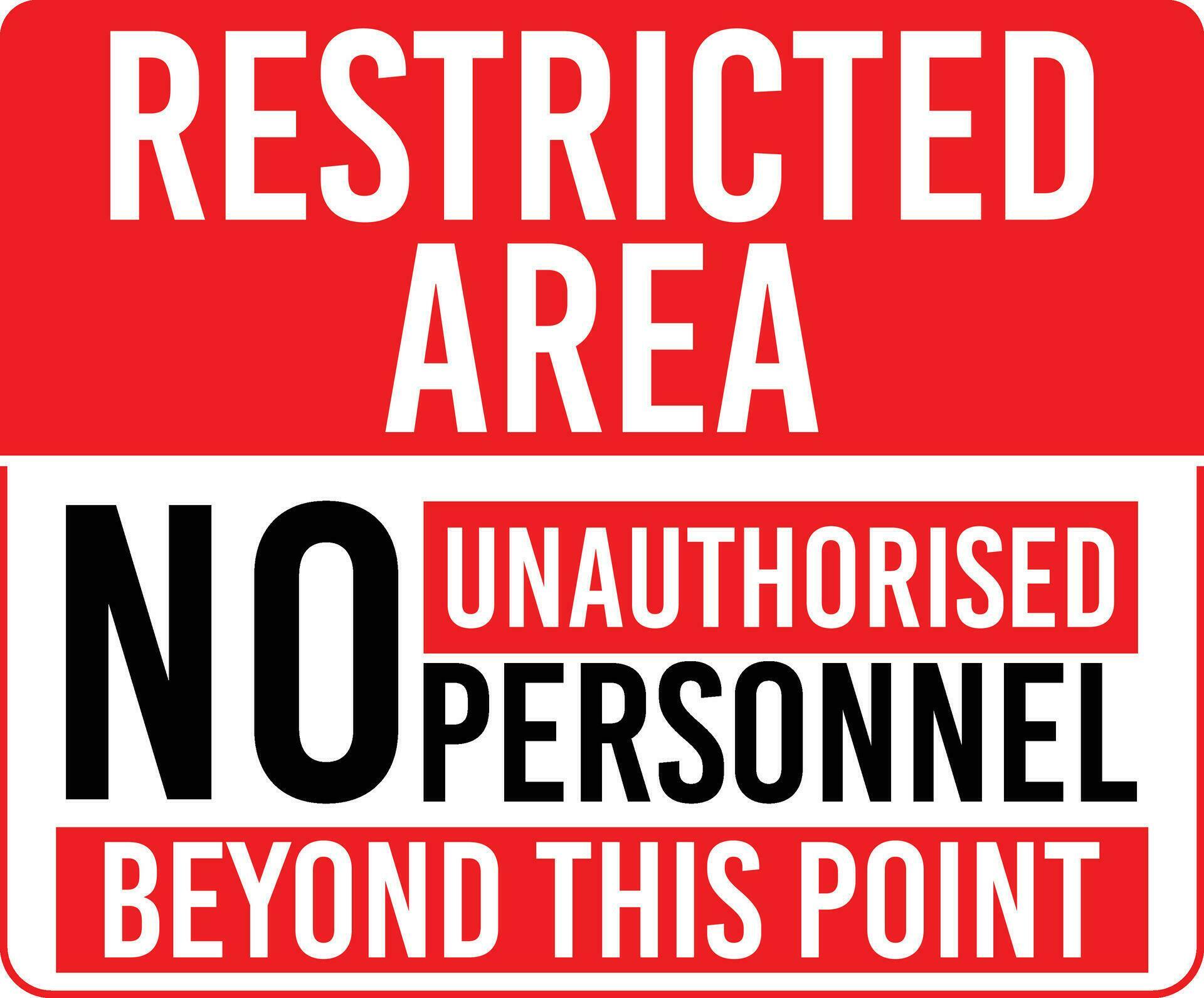 Restricted Area. No Unauthorized Personnel Beyond this Point 25410753 Vector Art at Vecteezy
