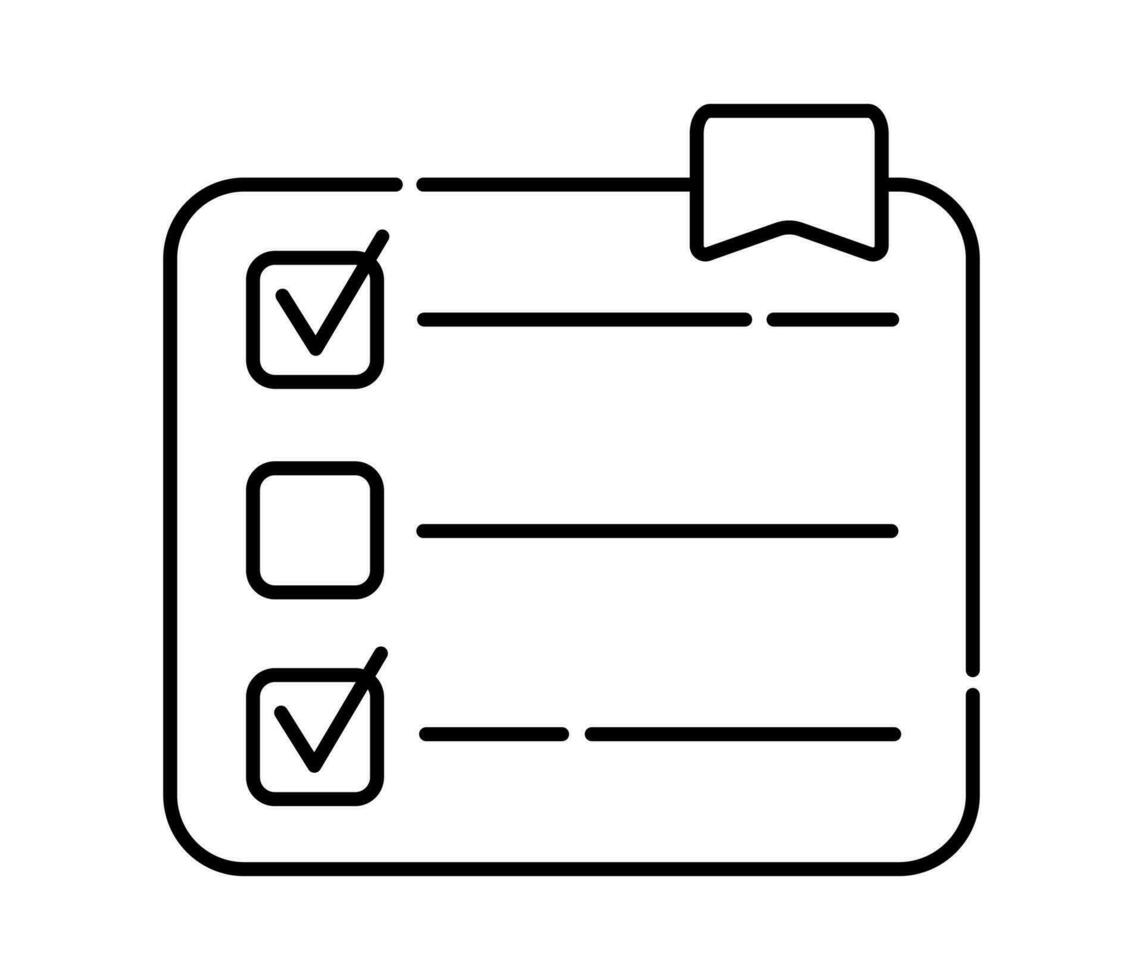To do list black and white vector line icon 25410904 Vector Art at Vecteezy
