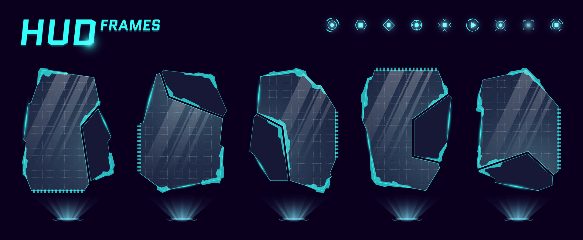 Hud Digital Futuristic User Interface Frames Sci Fi High Tech Callout Panel Set Ux Ui Gaming