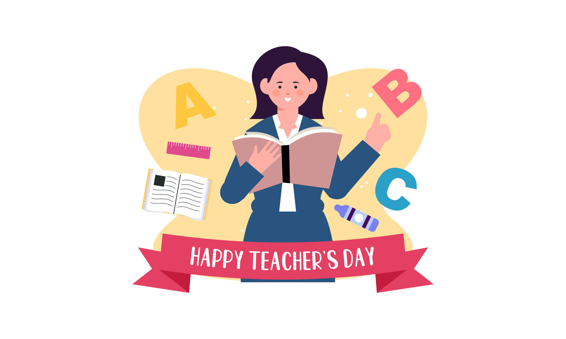 Happy Teacher Day Illustration Vector 25418310 Vector Art At Vecteezy