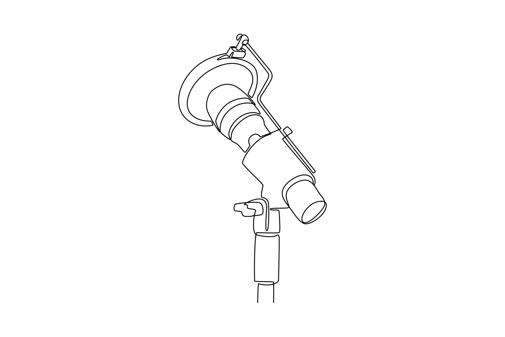 Single One Line Drawing Speech Recognition Device Concept Voiceover Continuous Line Draw