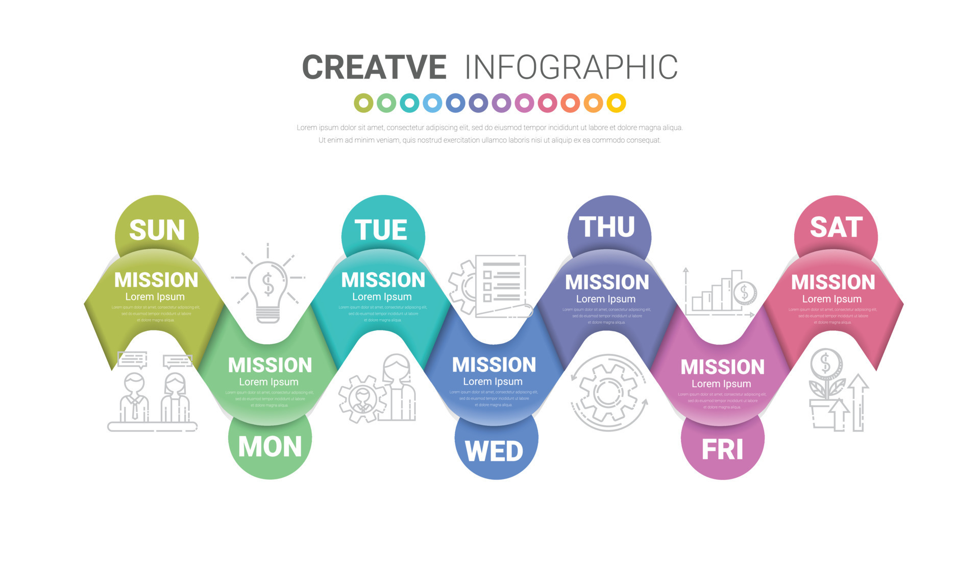 Time Line Timeline Business For 7 Day Week Infographics Design time-line-timeline-business-for-7-day-week-infographics-design
