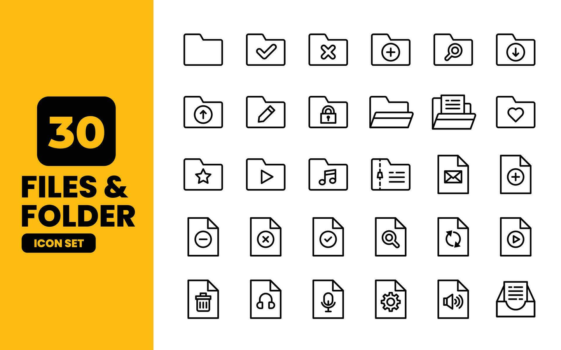 Files and Folder Icon set vector illustration 25421577 Vector Art at ...