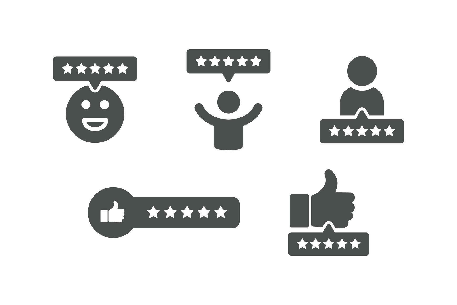 Customer Review Rating with 5 stars. Feedback with satisfaction rating. 25421607 Vector Art at ...