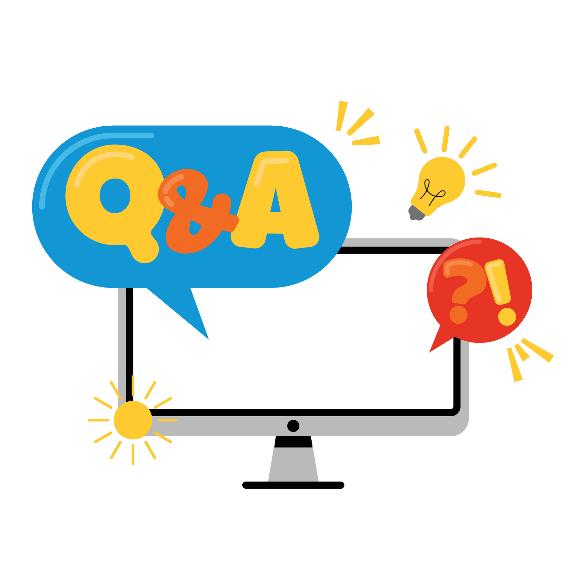Qna Question And Answer Illustration With Smartphona And Computer