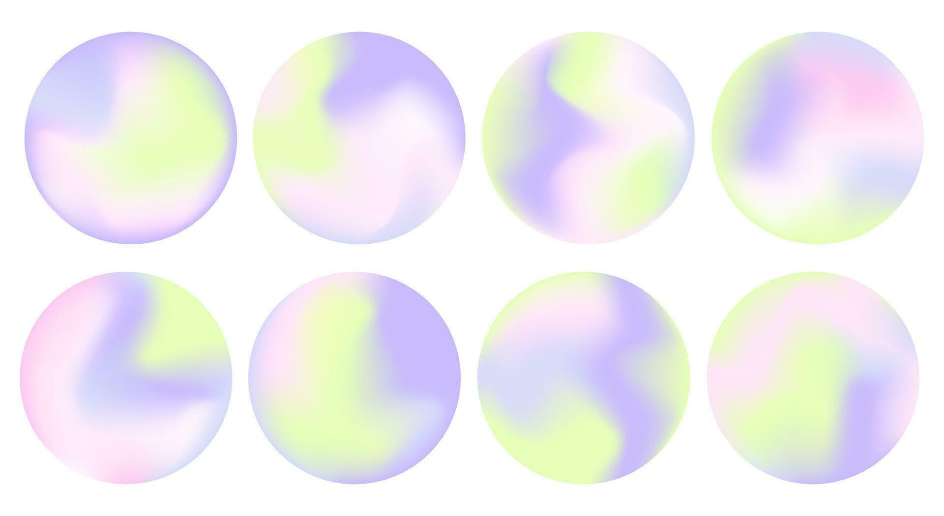 Set of Y2k gradient aura circles.modern fluid multicolor gradients ...