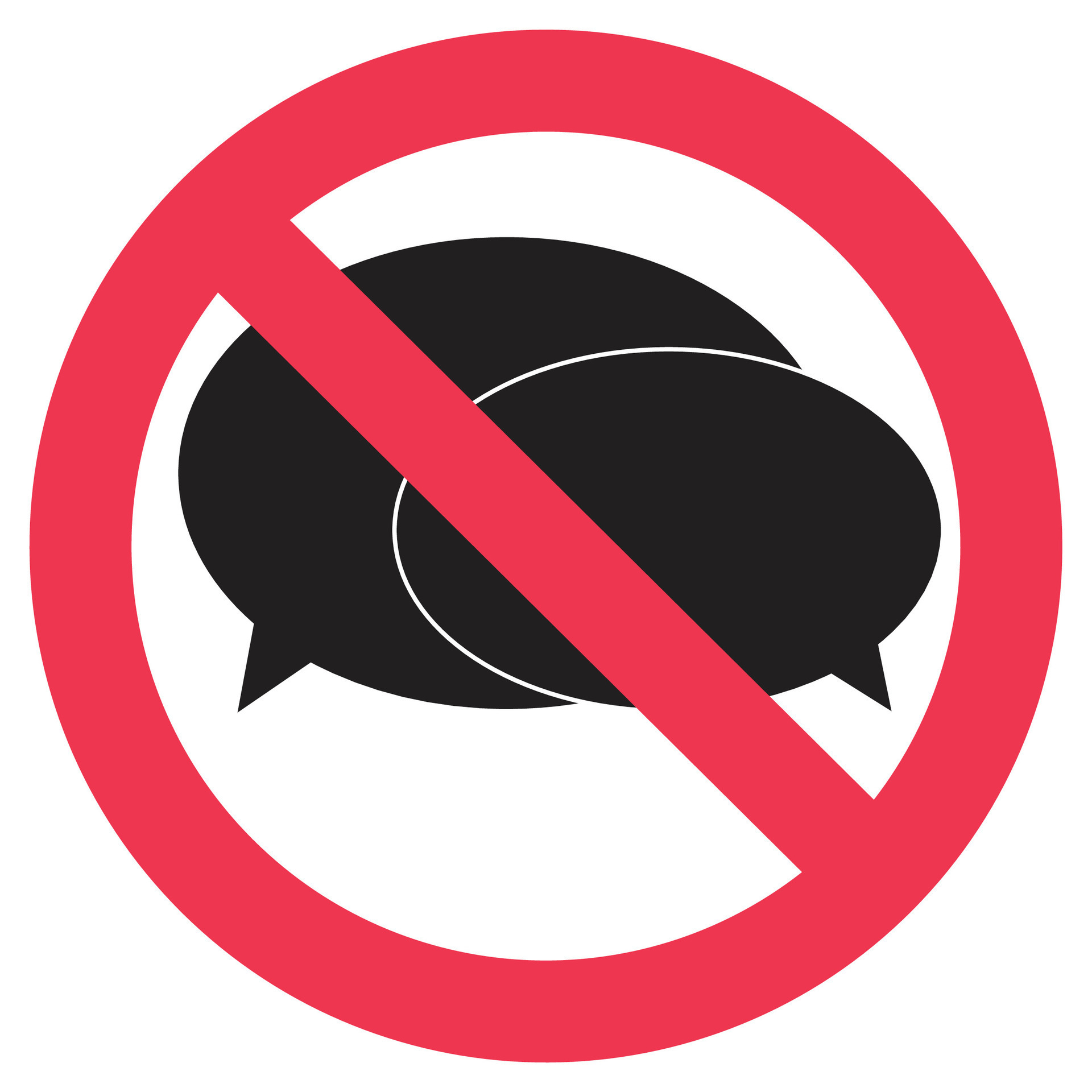 Ban speak sign. No talking and not shout. Vector illustration 25423356 ...