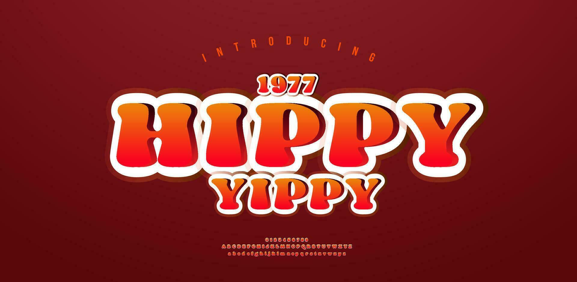 70s retro groovy alphabet letters font and number. Typography ...