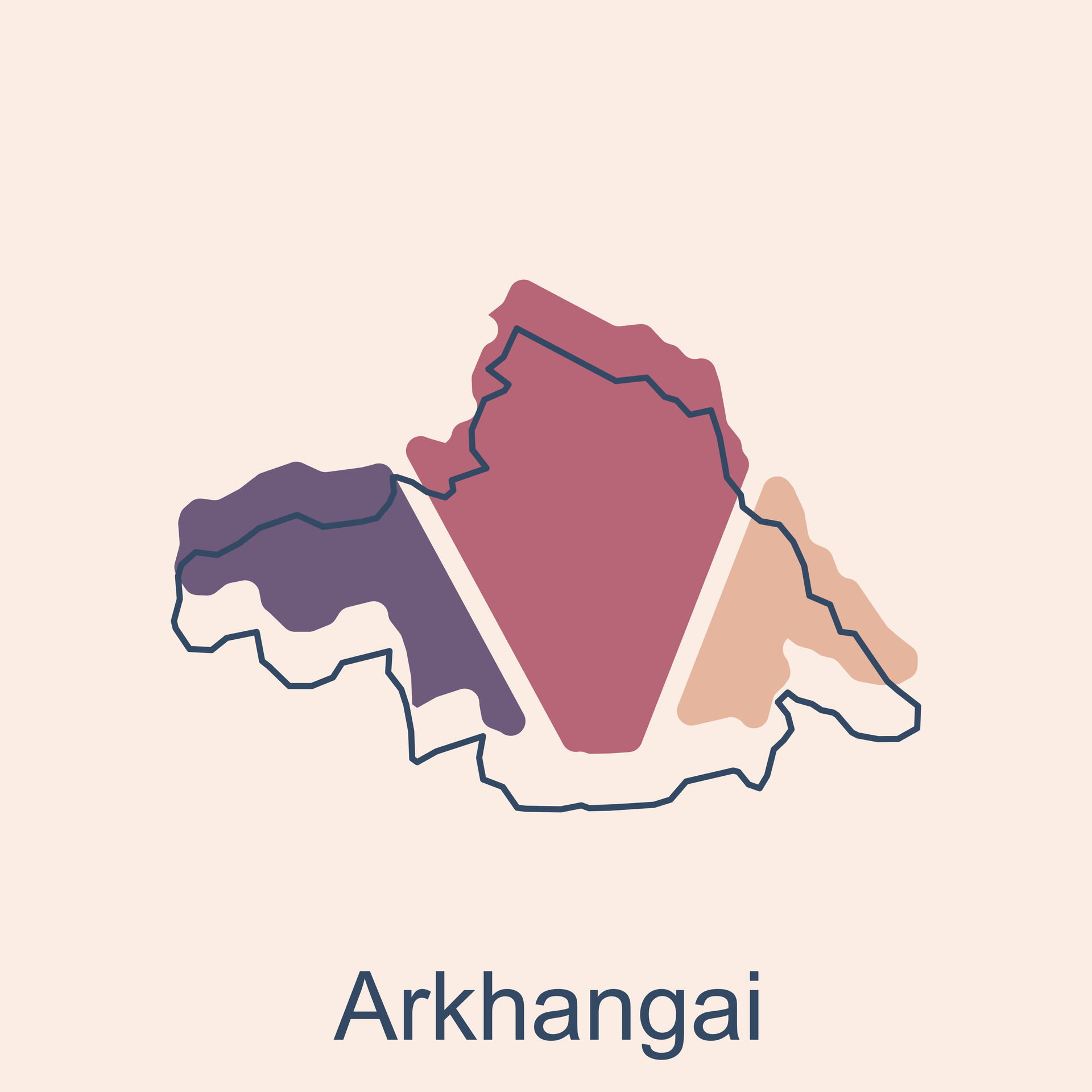 vector map of Arkhangai modern outline, High detailed vector map Mongolia illustration vector ...