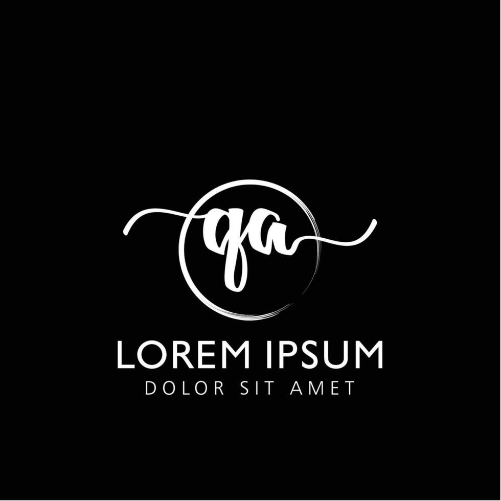 Letter Qa Initial Handwriting Logo With Signature And Hand Drawn Style 25427688 Vector Art At