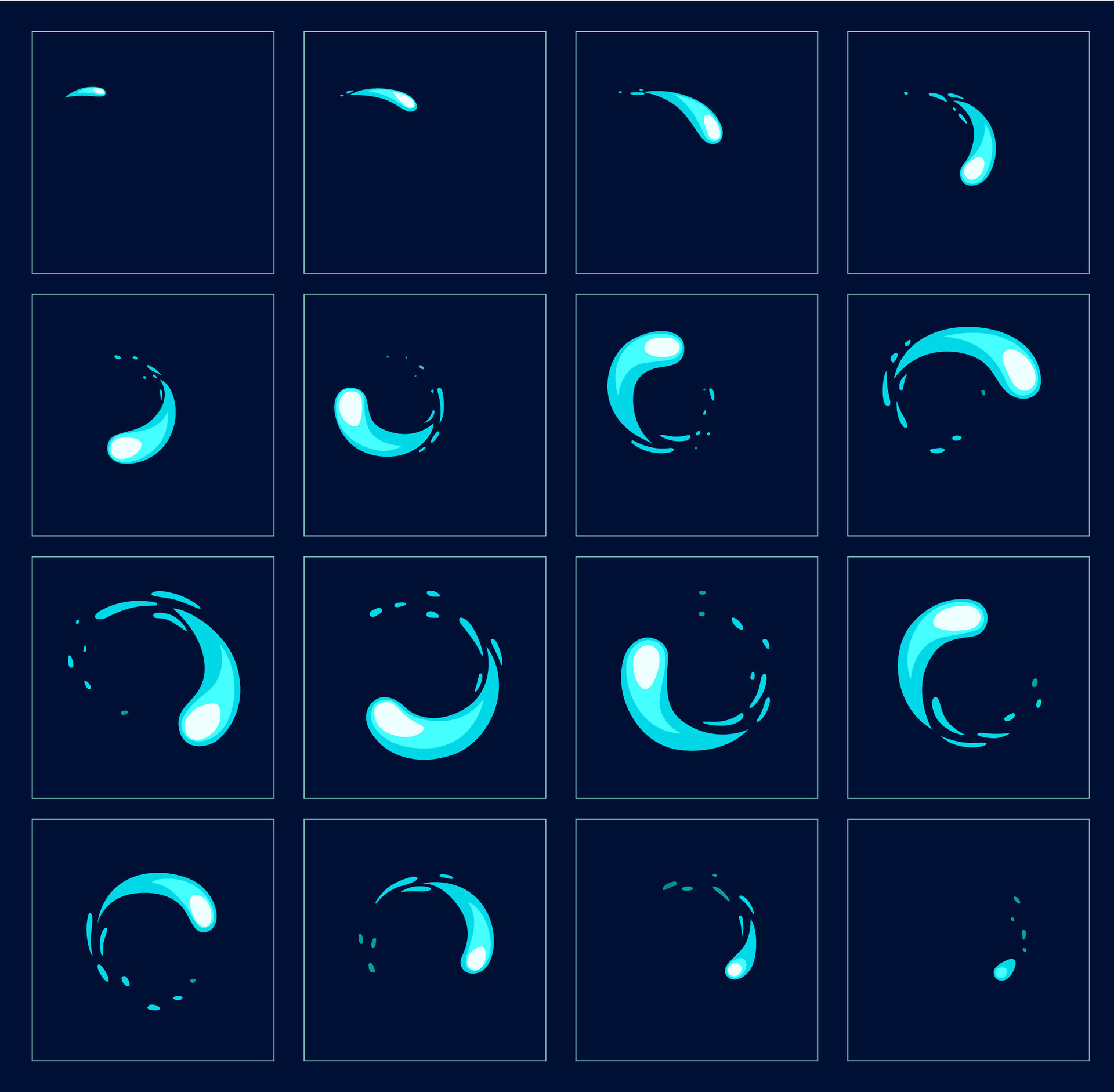 Water motion sprite sheet, animated swirl, cartoon 25431438 Vector Art ... Water motion sprite sheet, animated swirl, cartoon 25431438 Vector Art ...