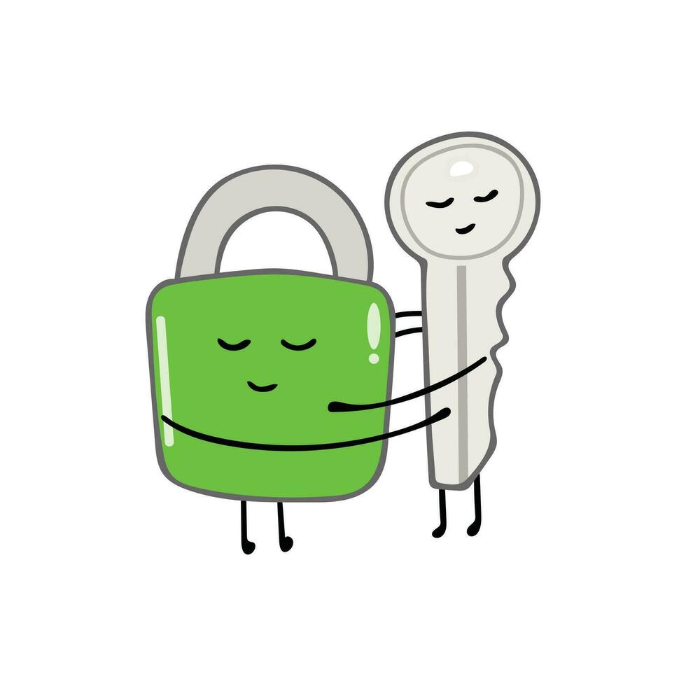 vector illustration cute lock and key 25432988 Vector Art at Vecteezy