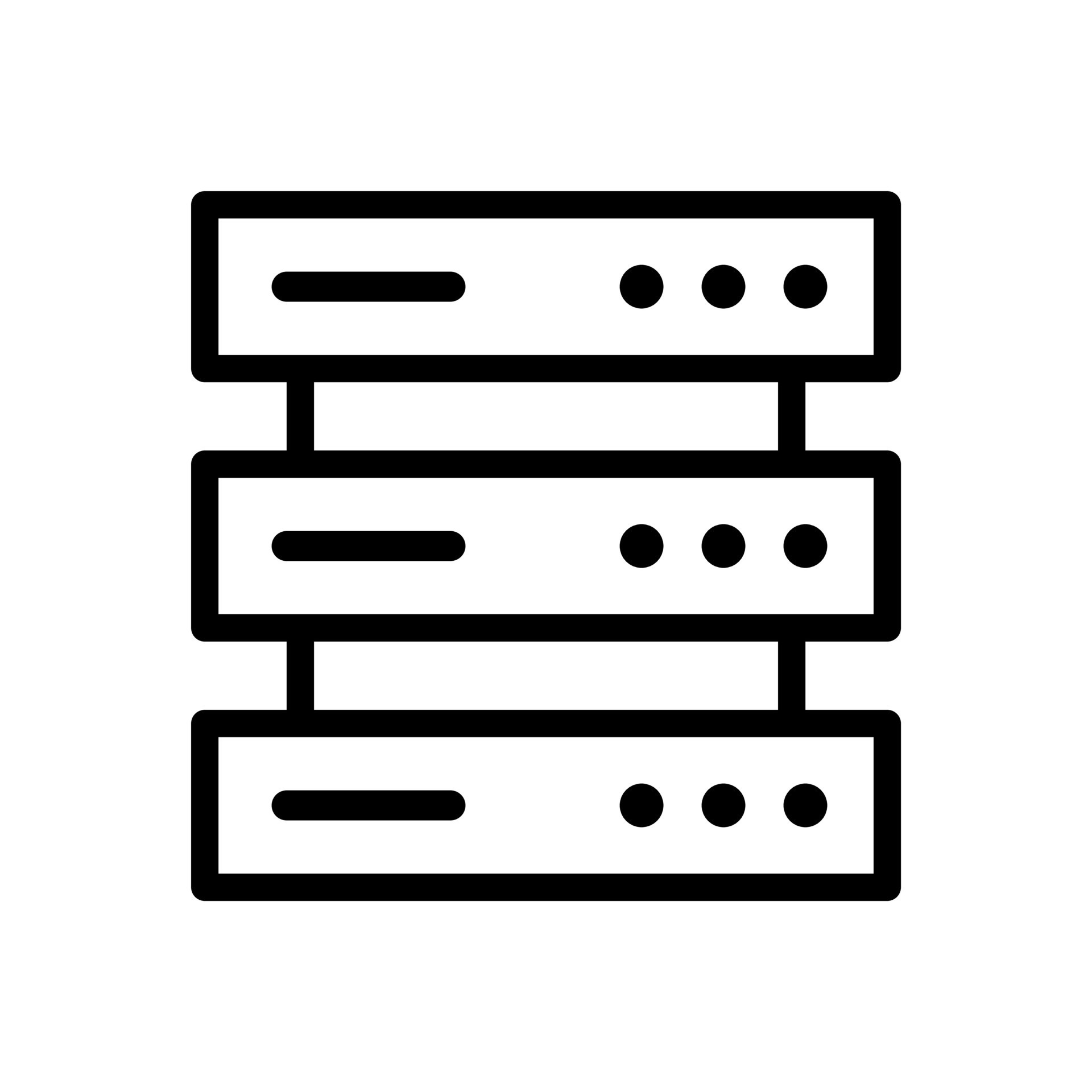 Server, database icon in line style design isolated on white background. Editable stroke ...