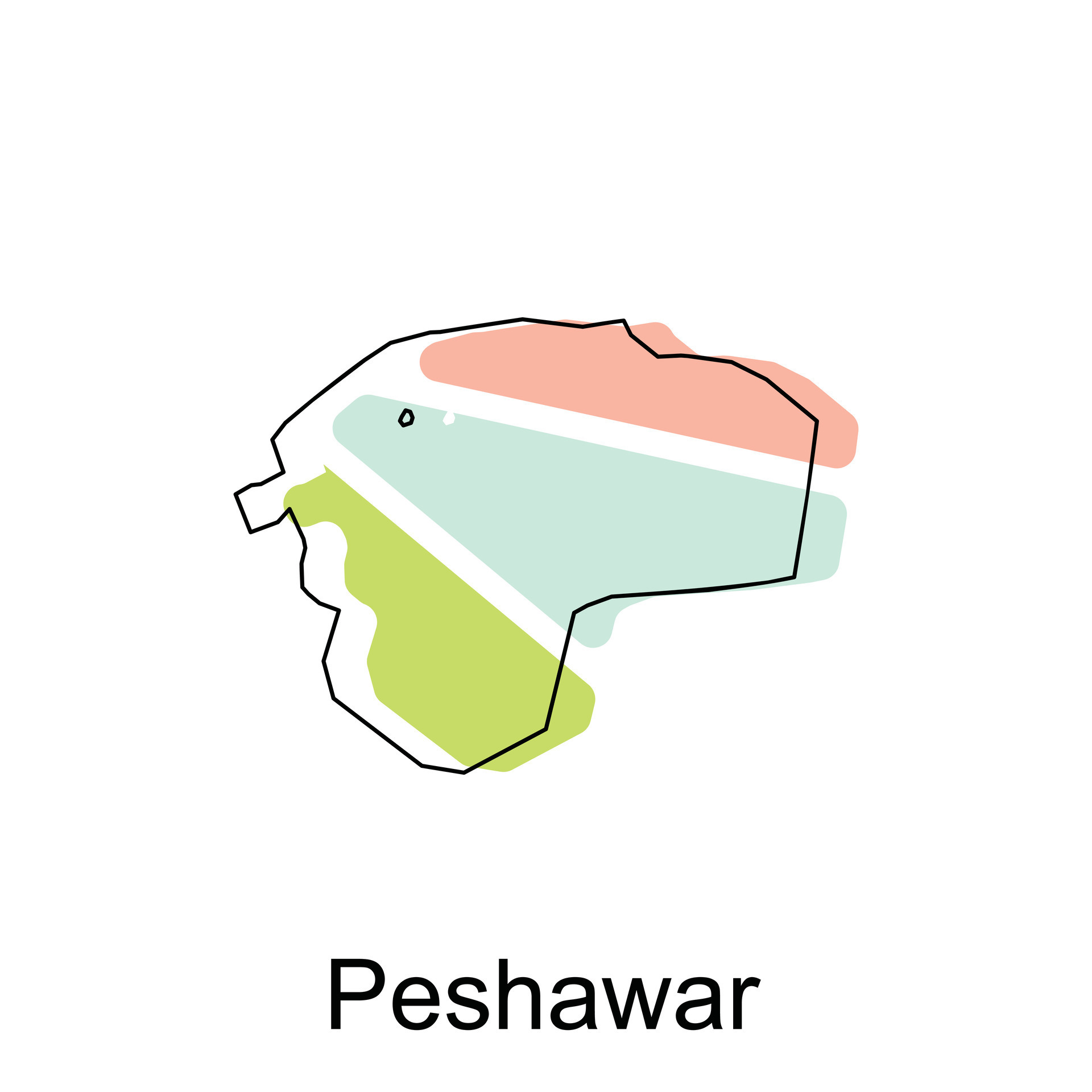 mapa de Peshawar moderno con contorno estilo vector diseño, mundo mapa internacional vector ...