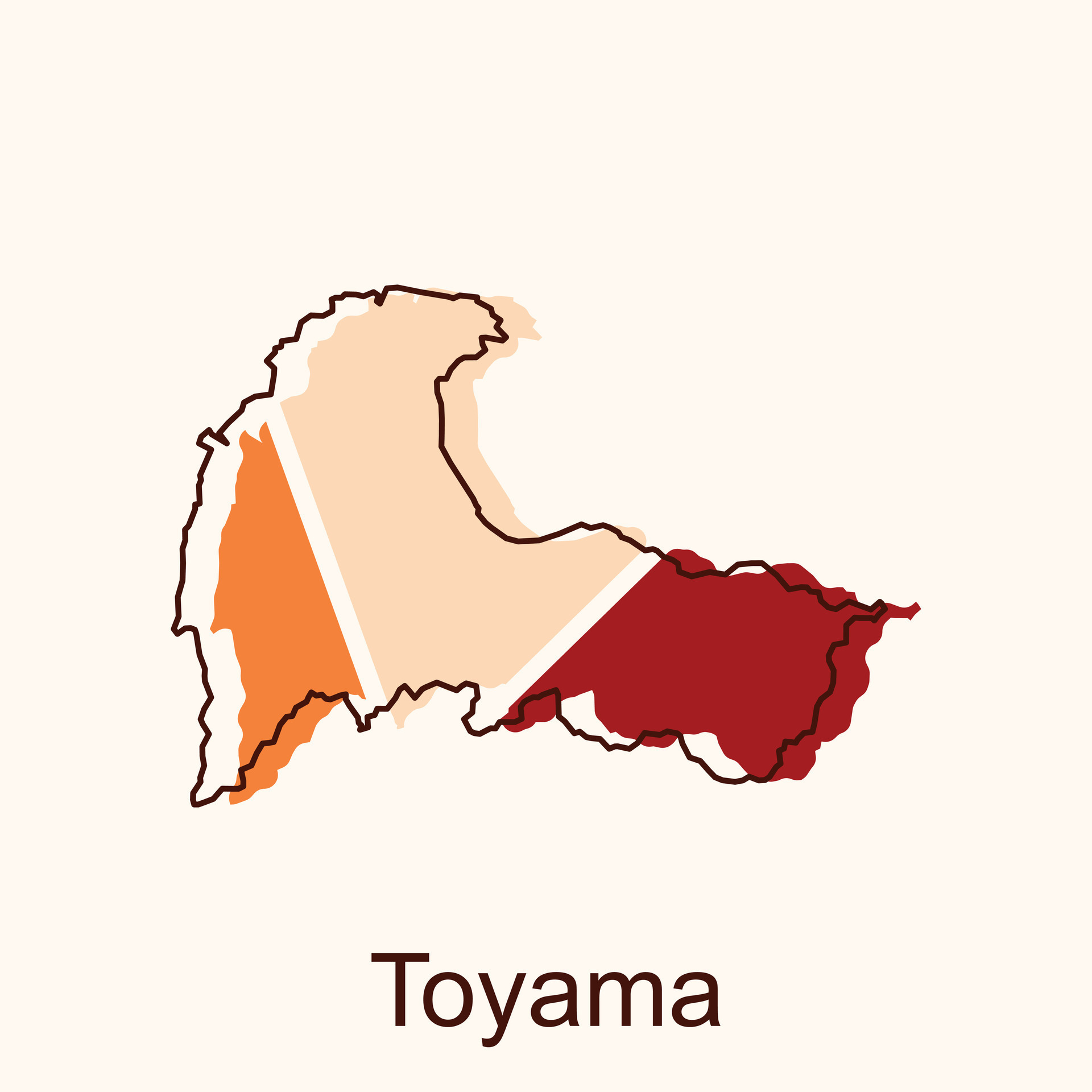 mapa de toyama vector diseño plantilla, nacional fronteras y importante ciudades ilustración ...