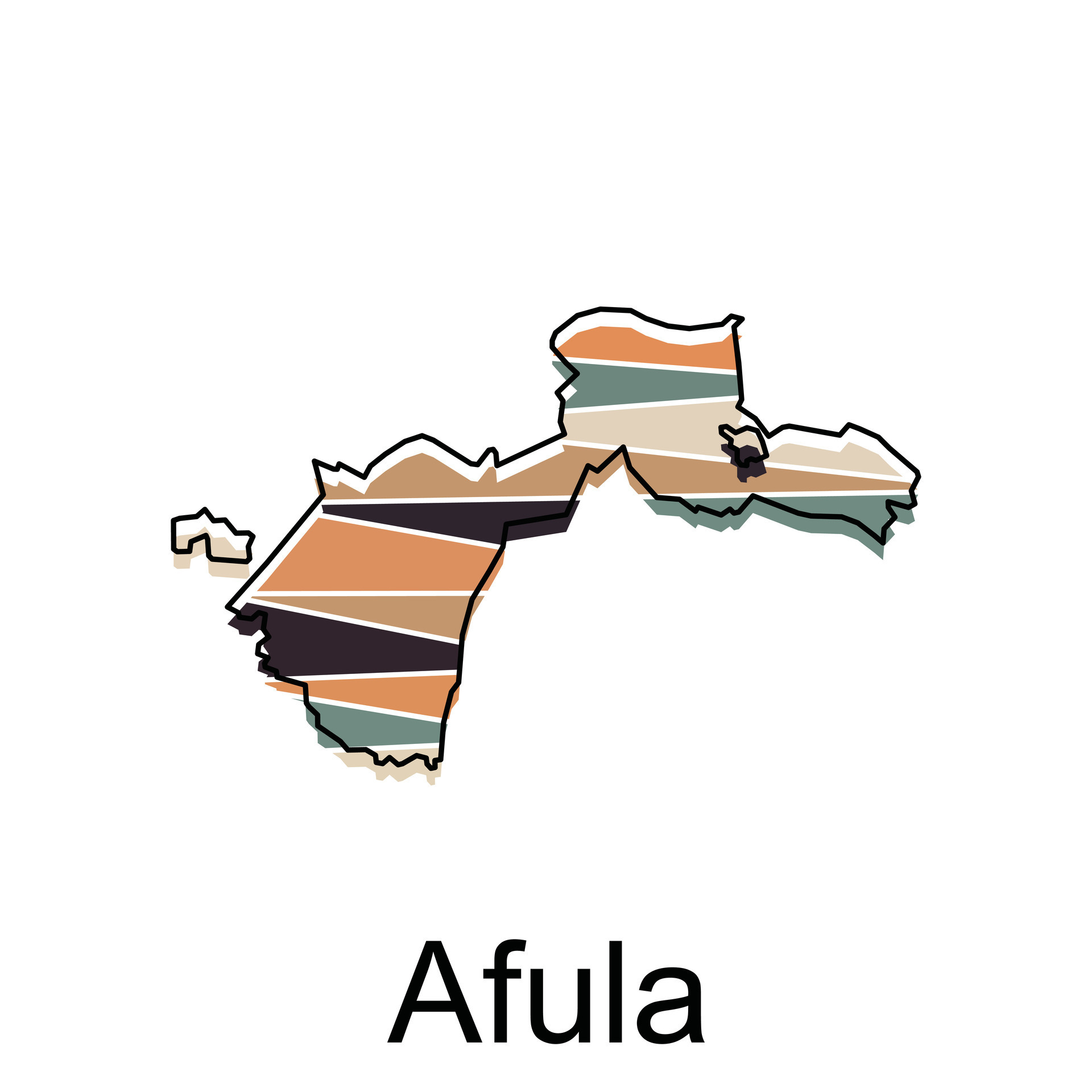 Afula map territory icon. Israel map vector icon for web design isolated on white background ...