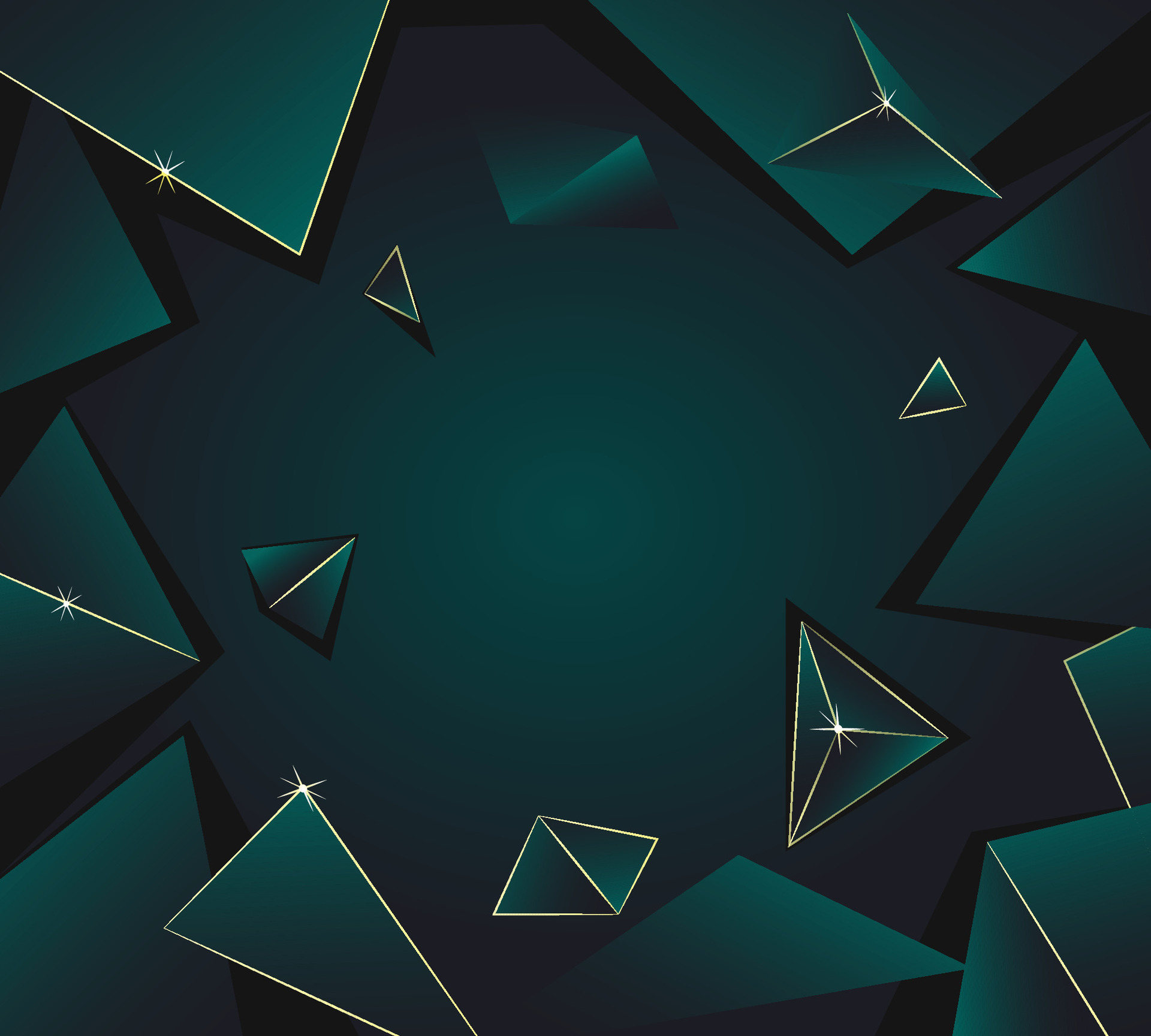 Green and black gradient polygonal 3d background, Abstract triangular ...
