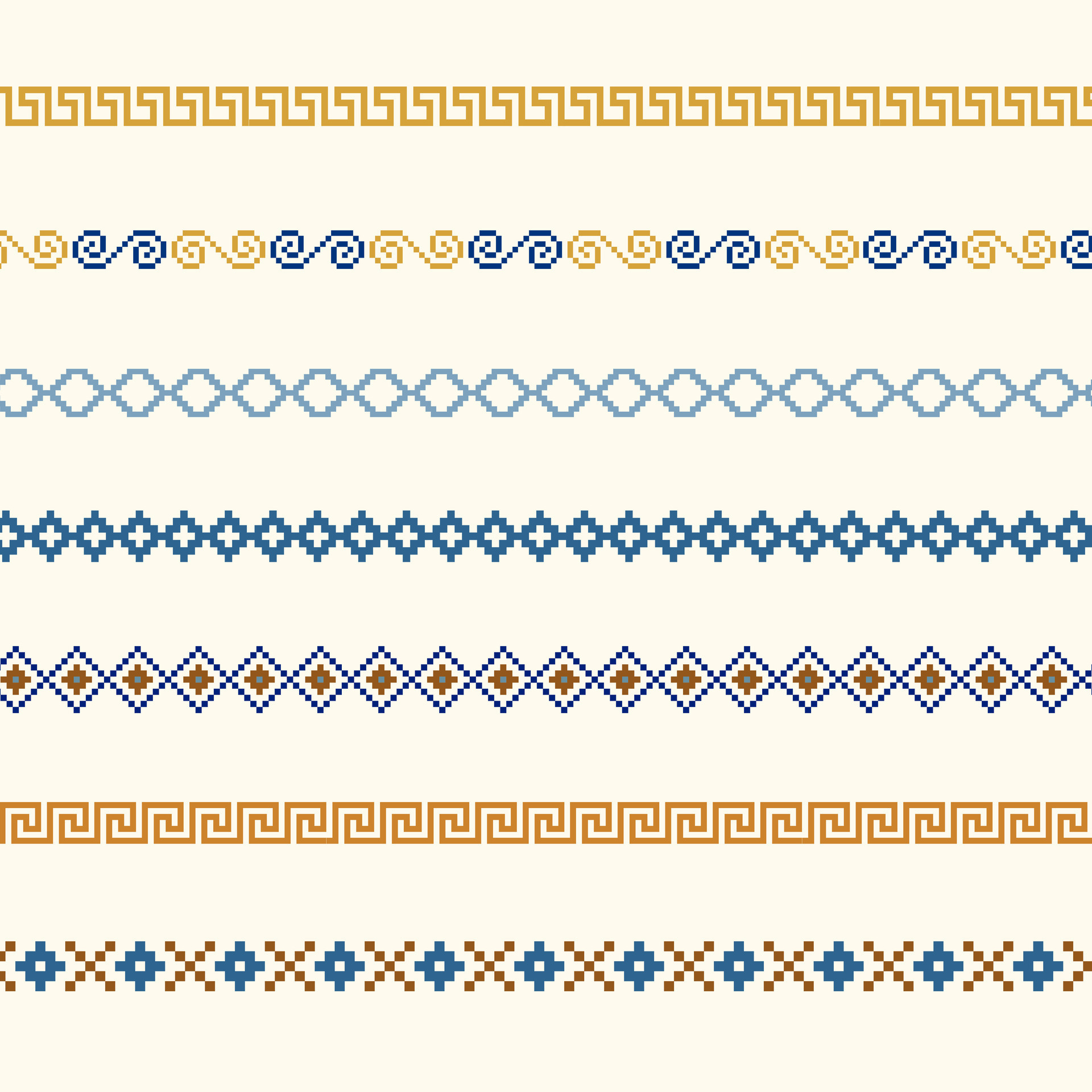Cross Stitch Borders, Line Borders Pattern , pixel art line border ...